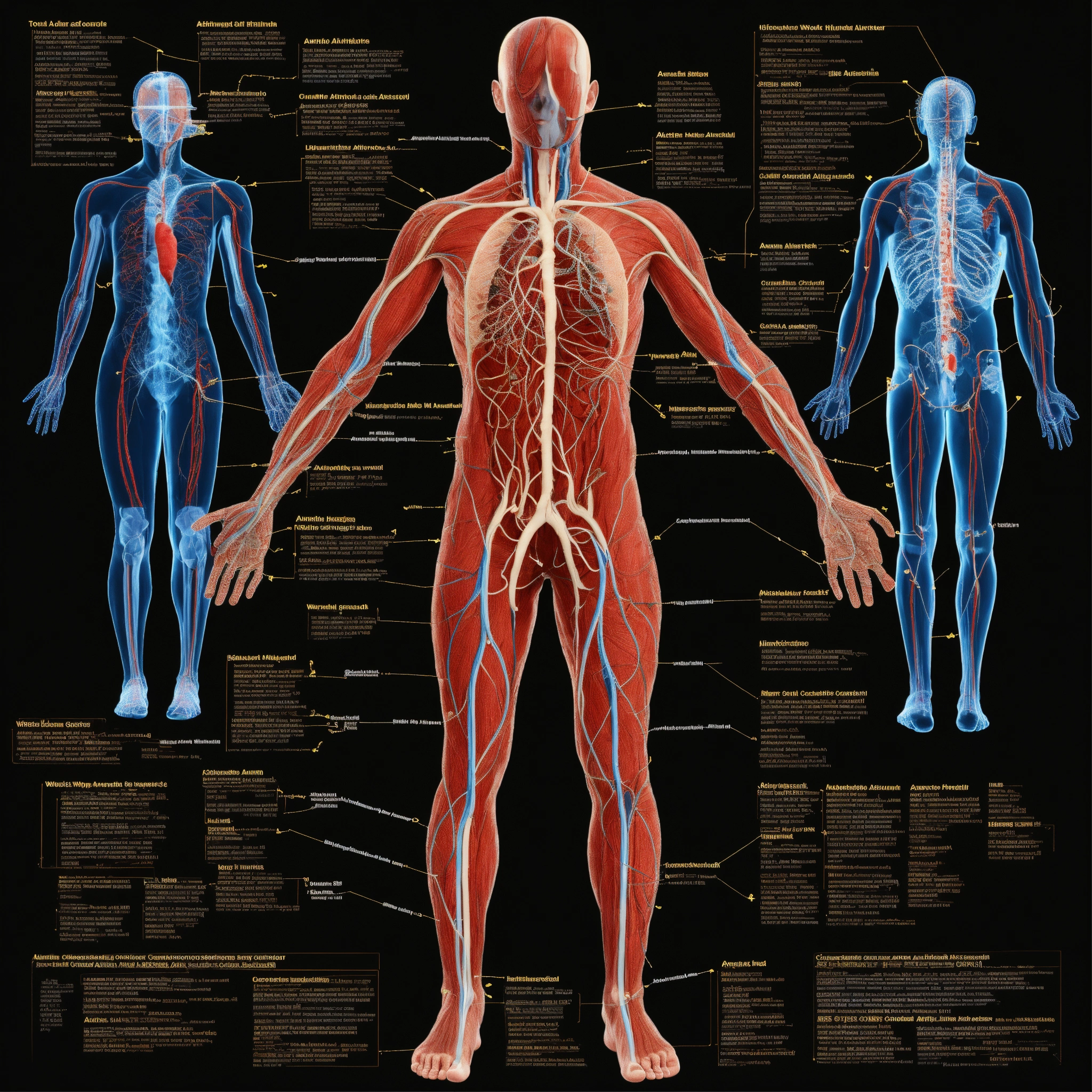 Lexica - Interconnected arteries on whole body (head, torso, arms ...