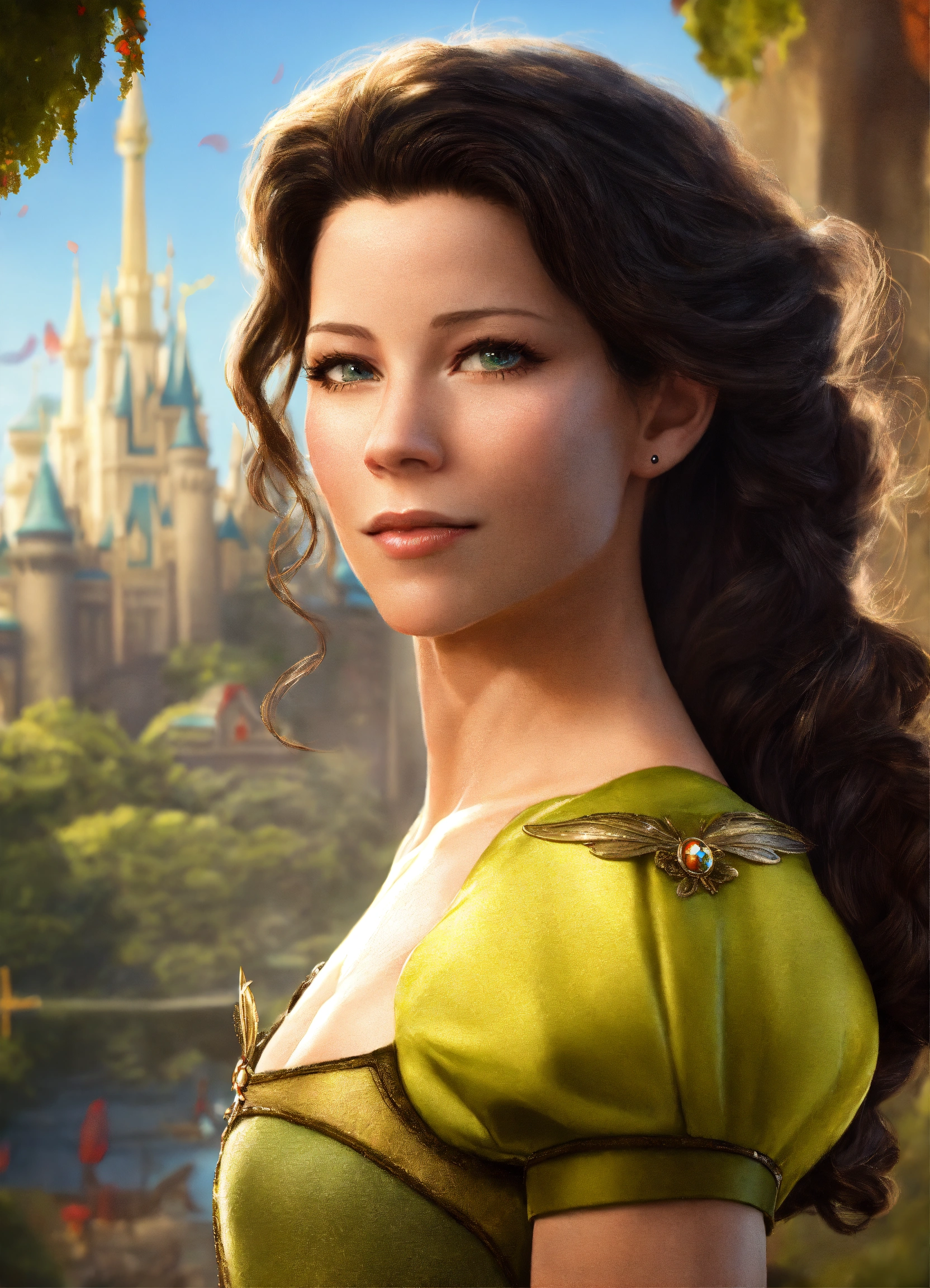 Lexica - Evangeline Lilly as a Disney princess, Pixar, animation