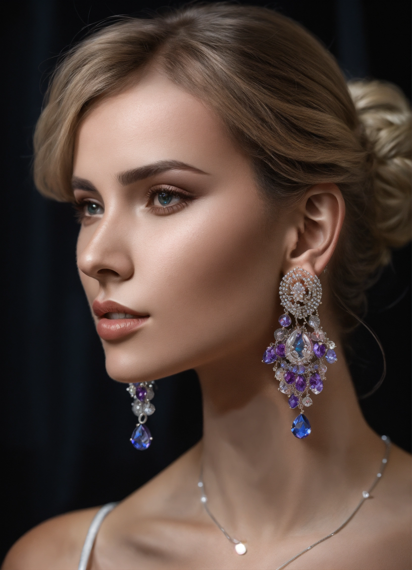 Lexica - Modern super model wearing beautiful sterling silver wire ...