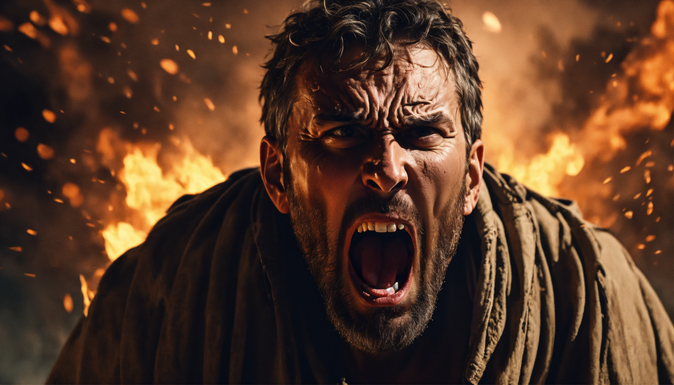 Lexica - Enraged stoic man, suffering, screaming,realistic, 169.8k