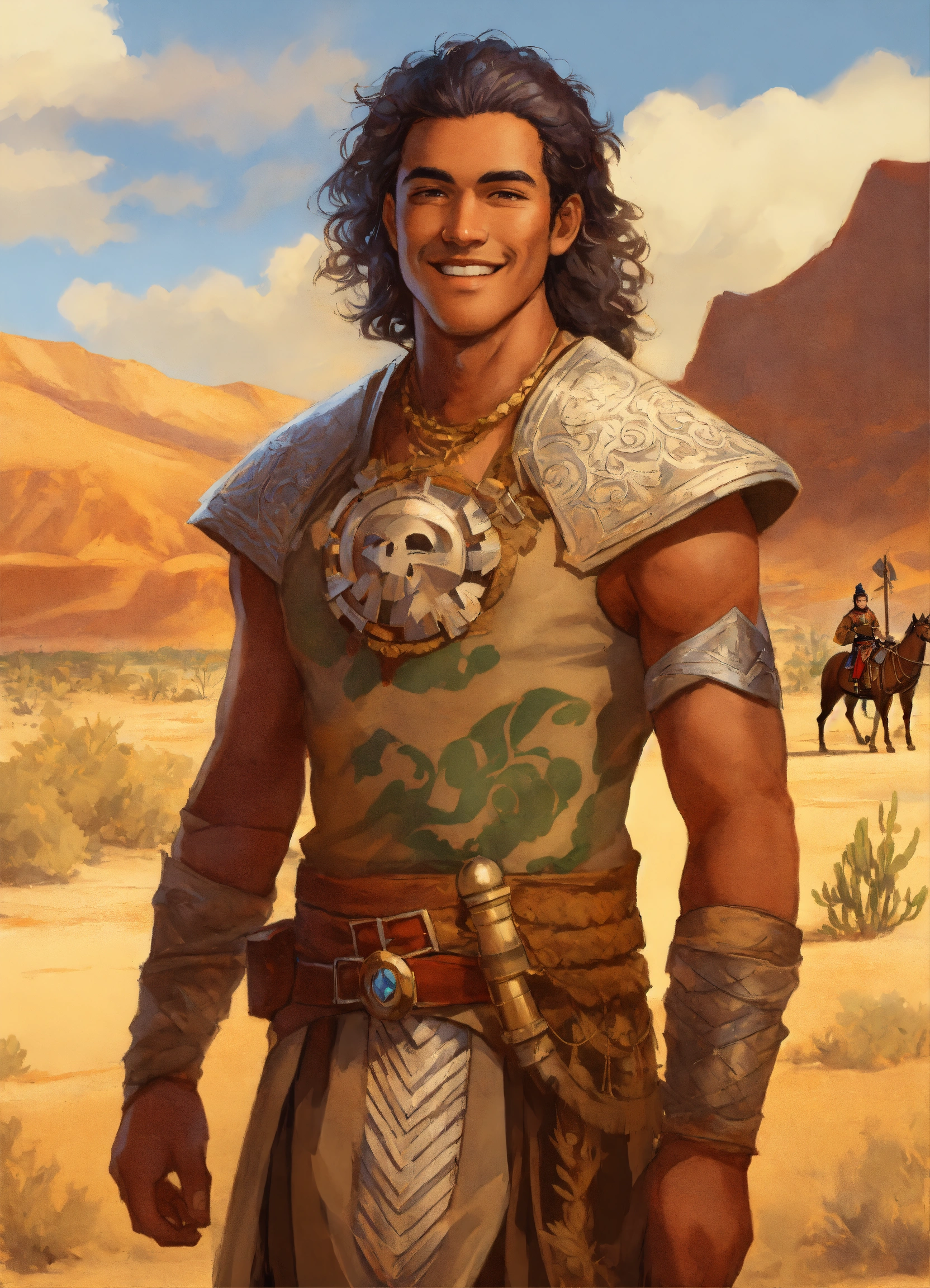 Lexica - Portrait of Polynesian man, age 20, prince, medieval clothing ...