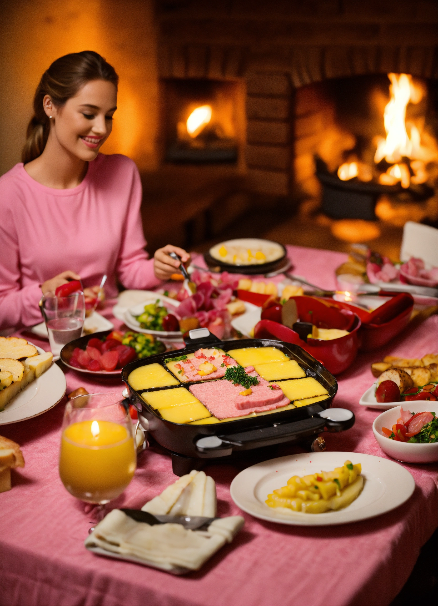 Lexica - Romantic Raclette Party for 2 Two, friends, barbie with a pink ...