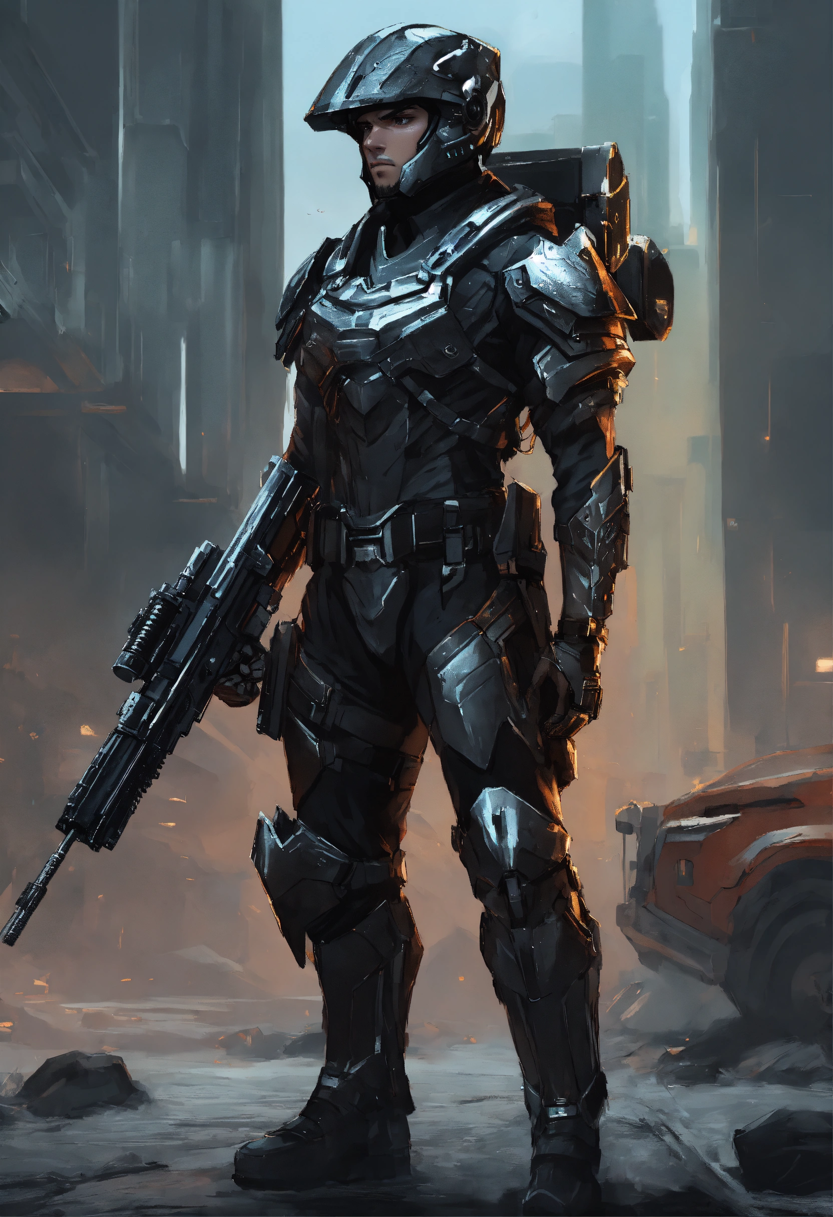 Lexica - Epic drawing of a full body of an elf sci fi soldier wearing ...