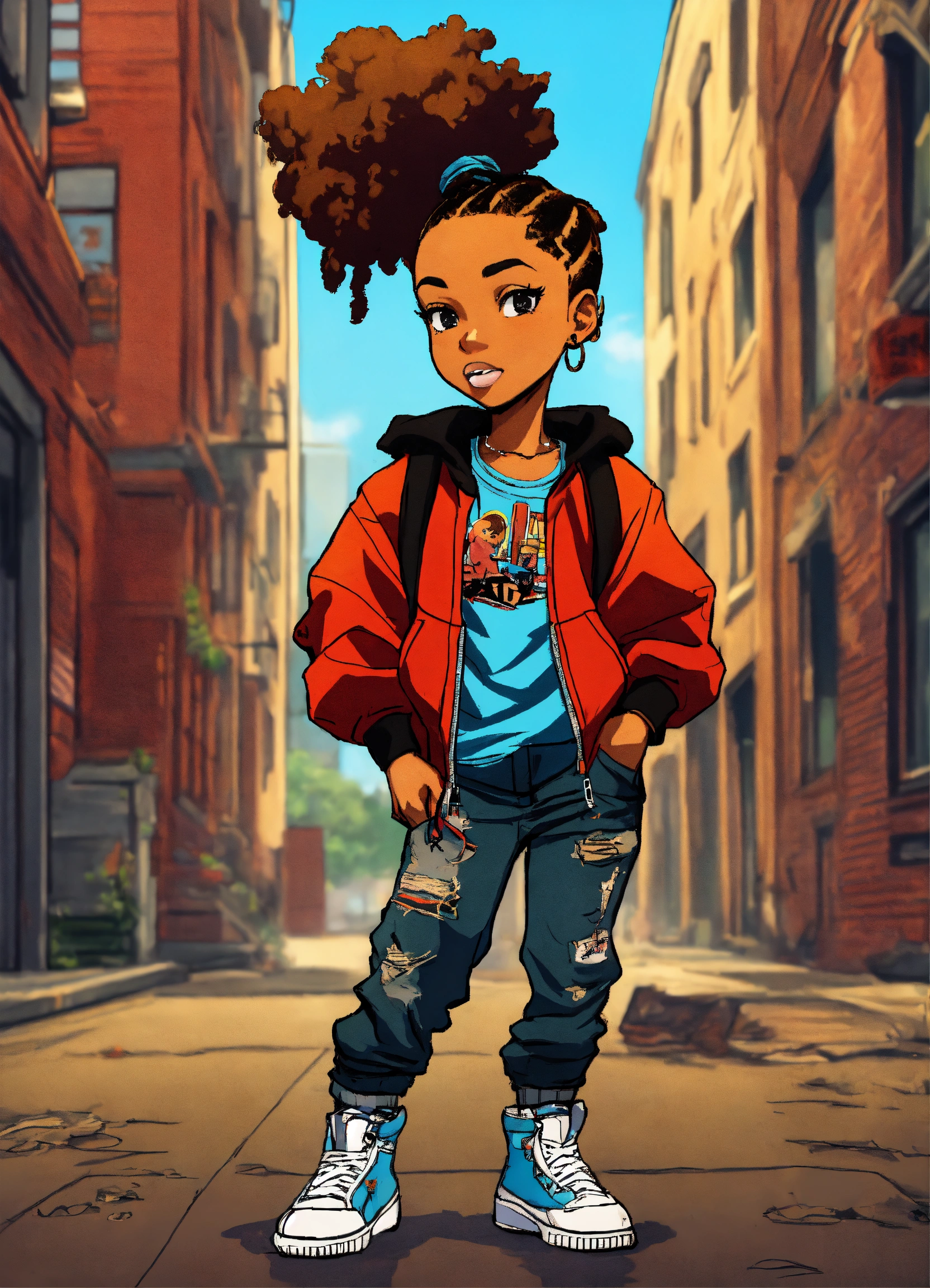 Lexica - Hip hop art style girl boondocks cartoon full body