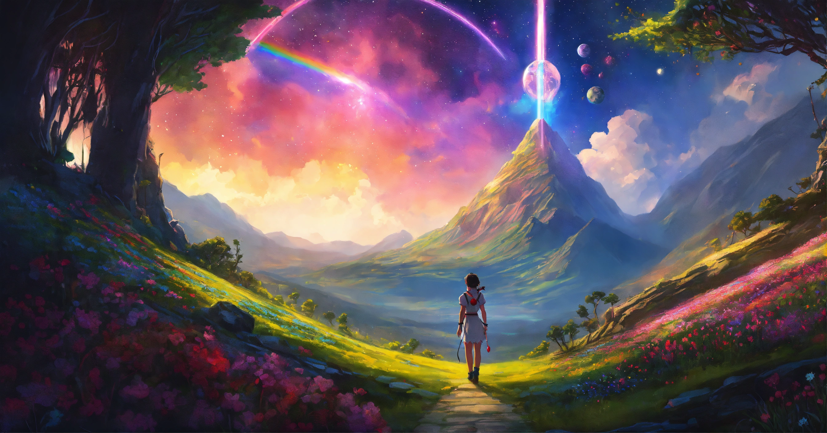 Lexica - Cyberpunk digital painting of princess mononoke, in space ...