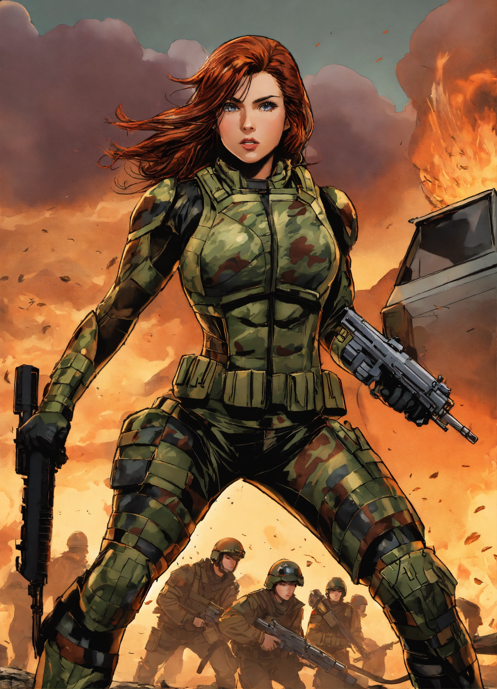 Lexica - Female G. I. Joe Scarlett wearing camo metal military armor in ...
