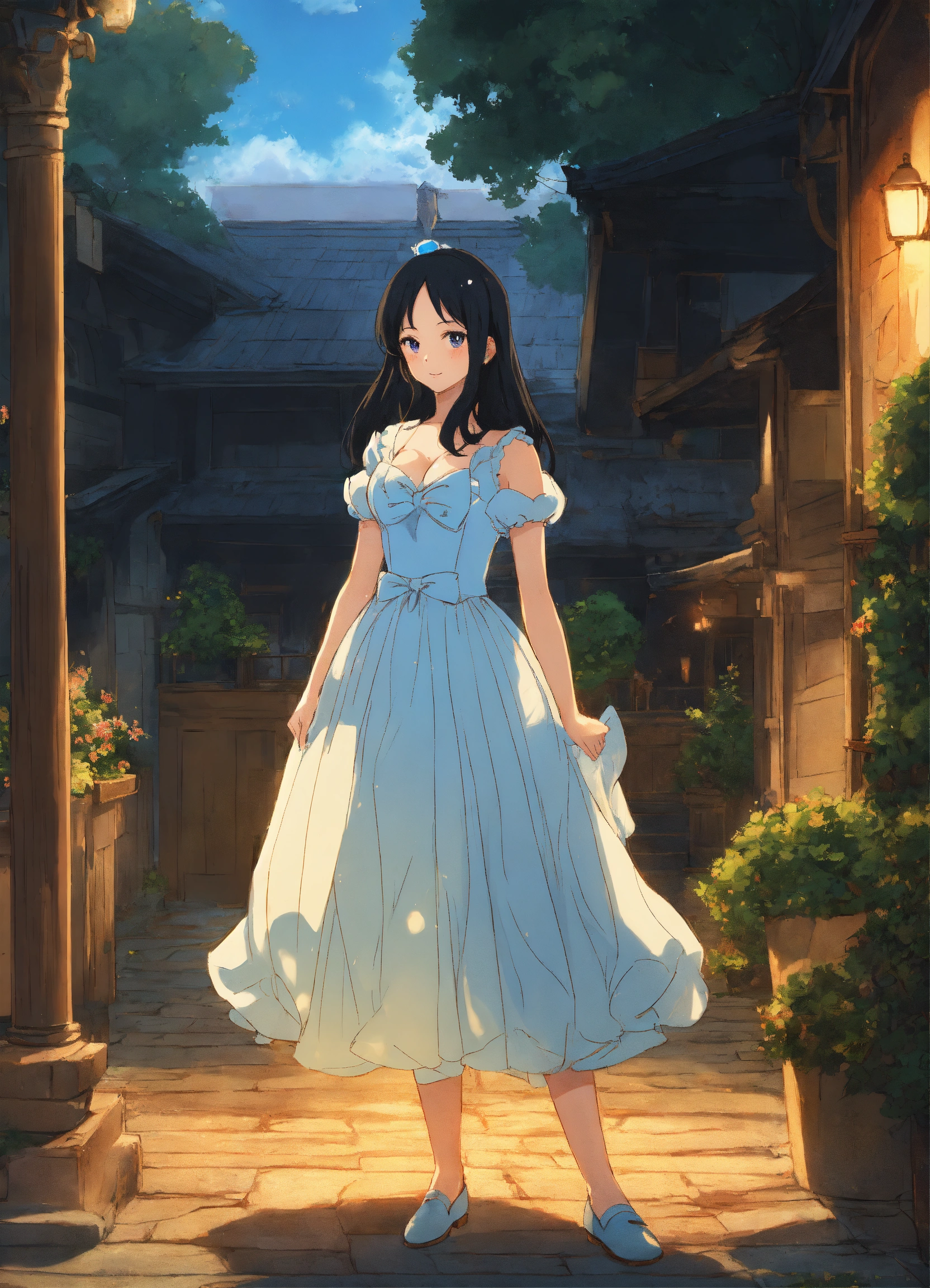 Lexica - 2020s anime Cinderella with black hair covered in soot, full ...