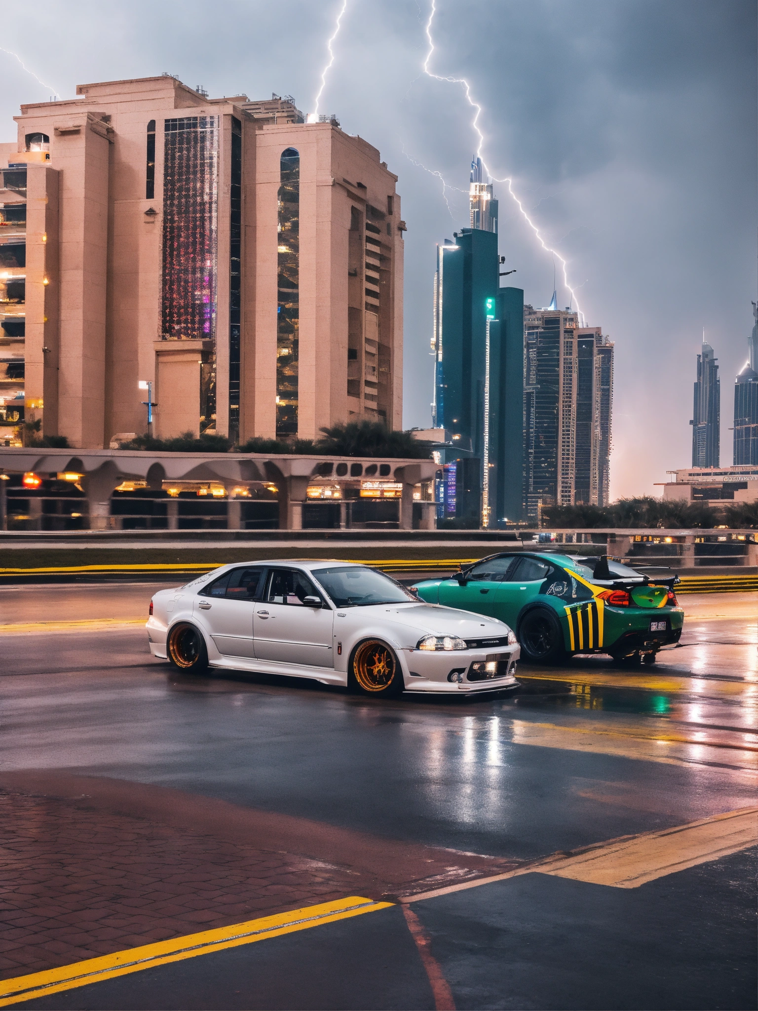 Lexica - Heated underground street racing in Dubai during a ...