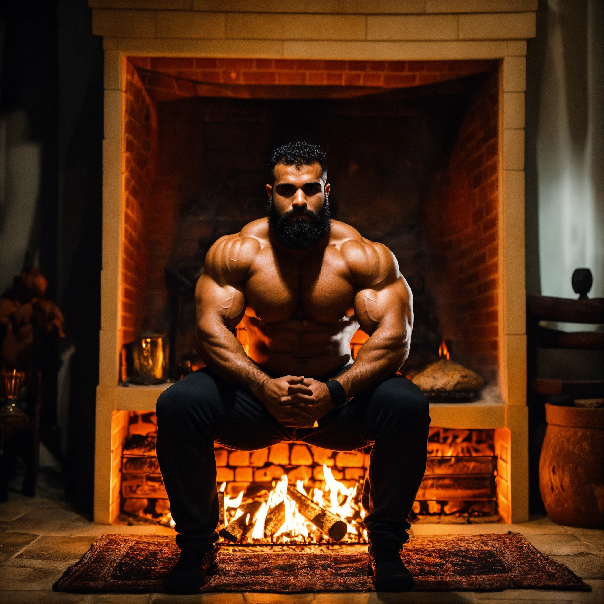 Lexica - 30-year-old hairy Libyan man with big muscles, big bodybuilder ...