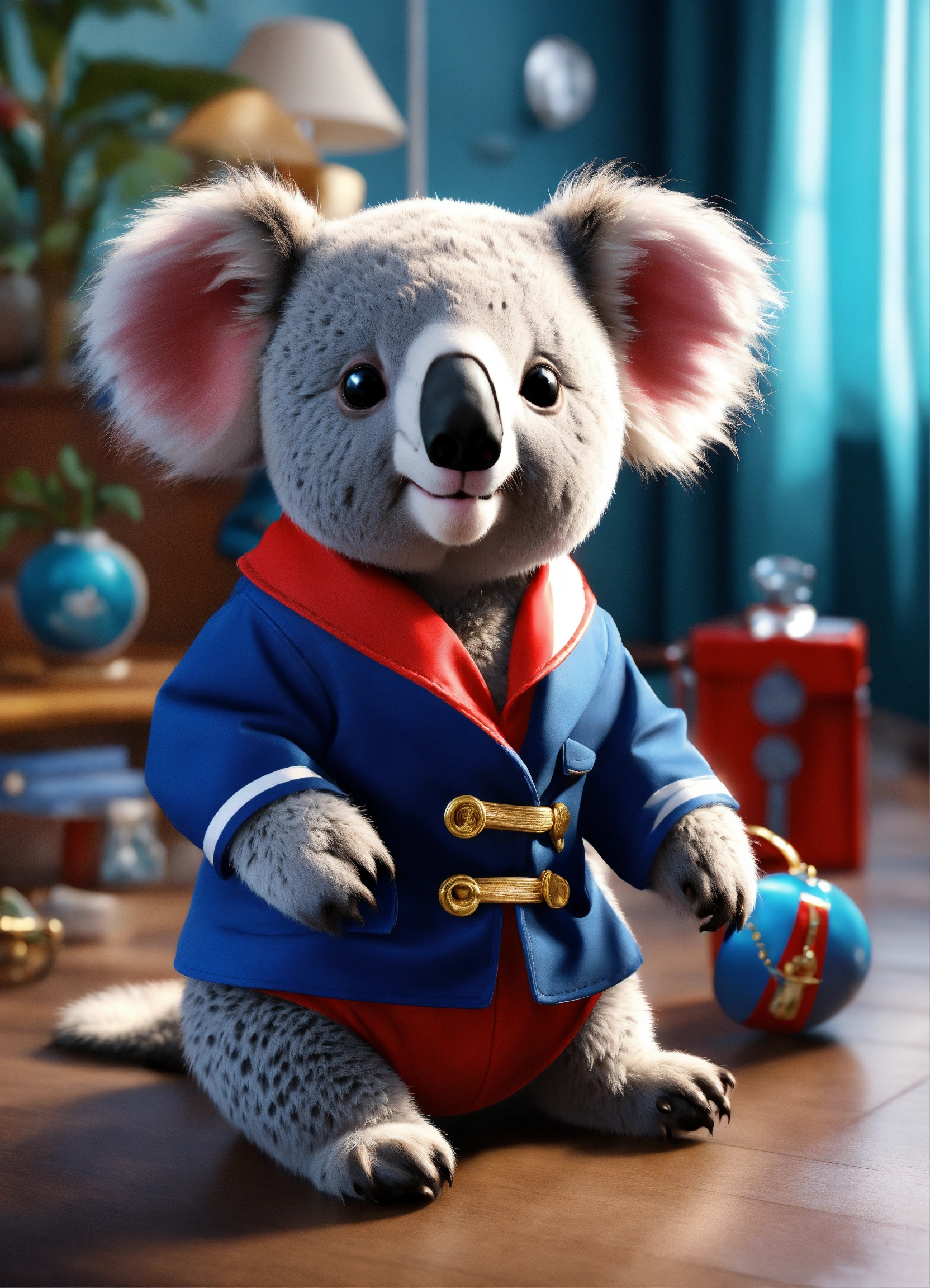 Lexica - Photorealistic final render of an adorable chibi koala dressed ...