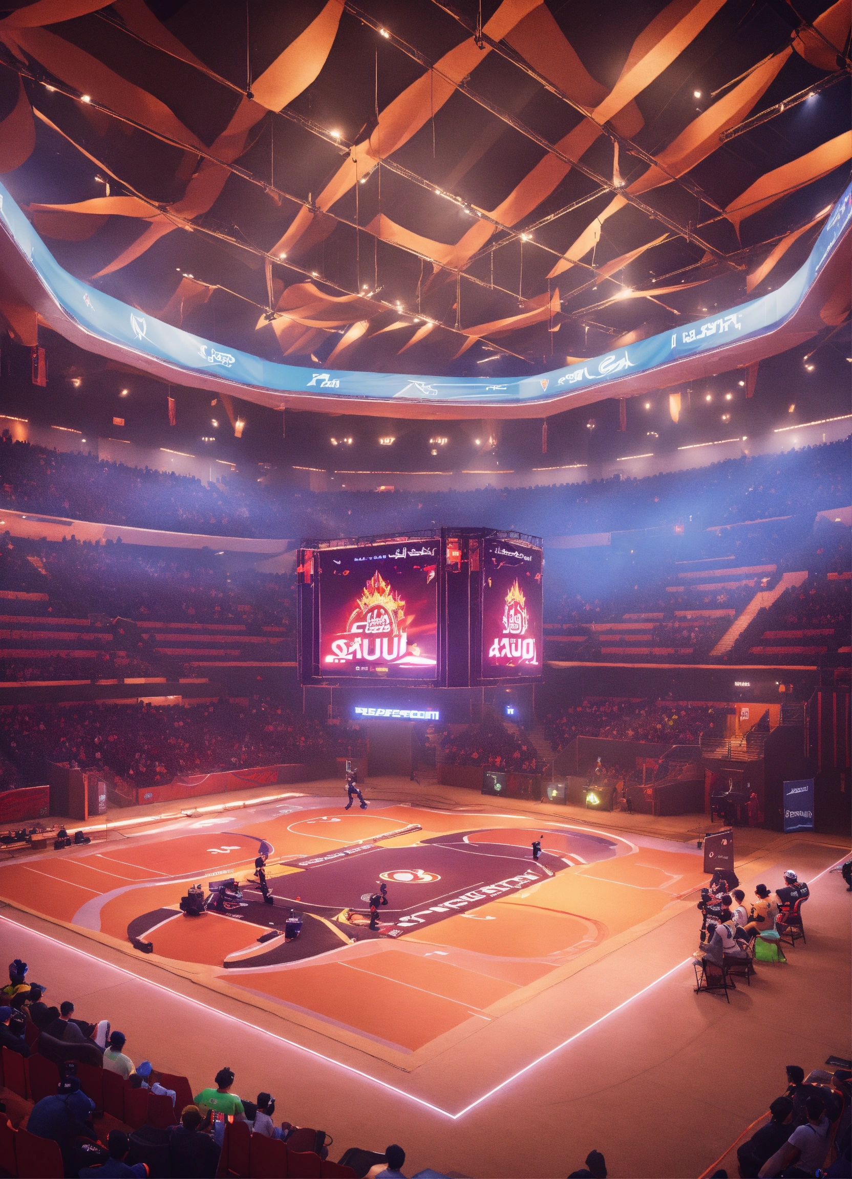 Lexica - Generate an image of a small esports venue's indoor stage ...
