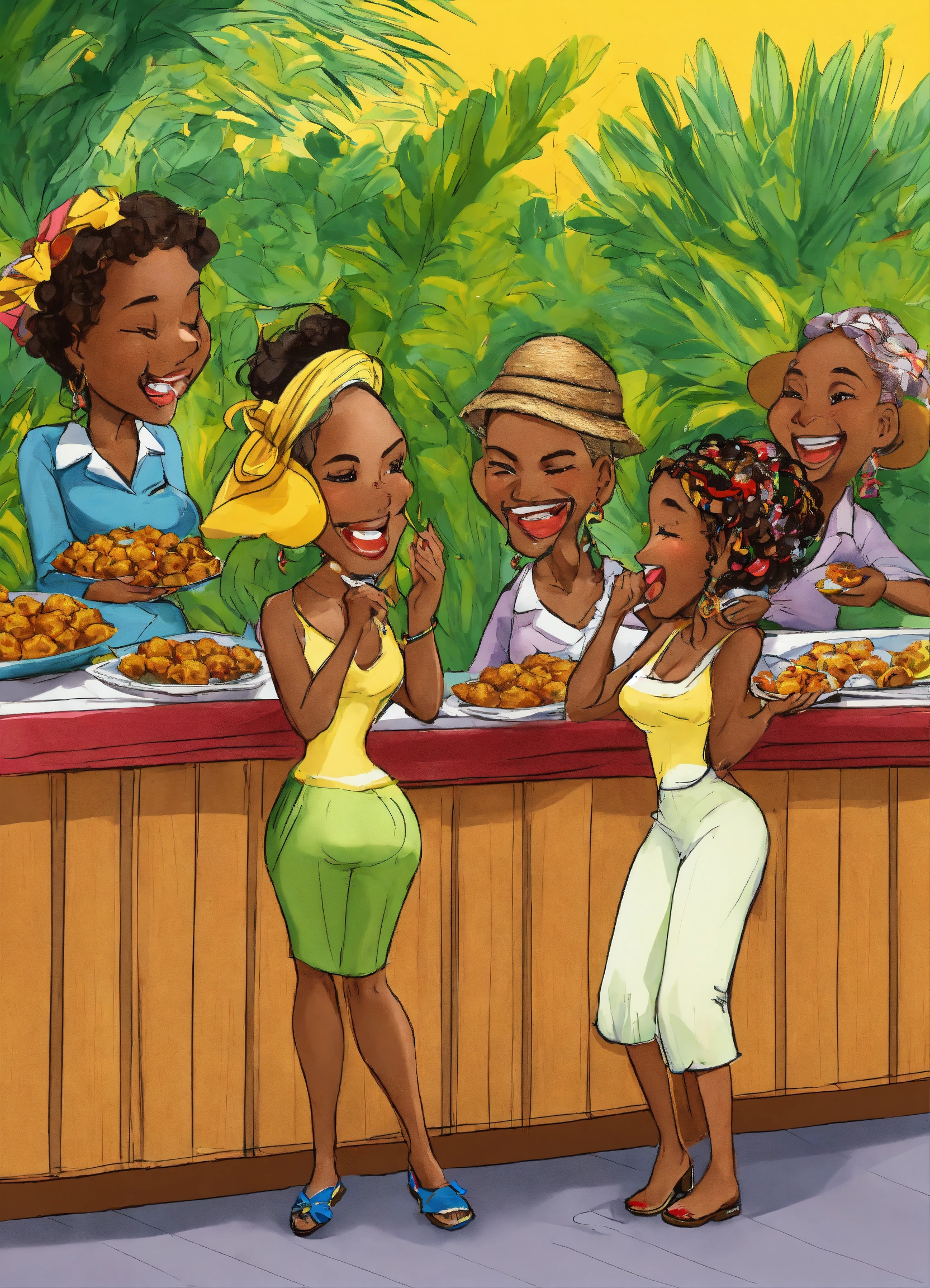 Lexica - A cartoon of dancing Talking Caribbean fried dumplings ...