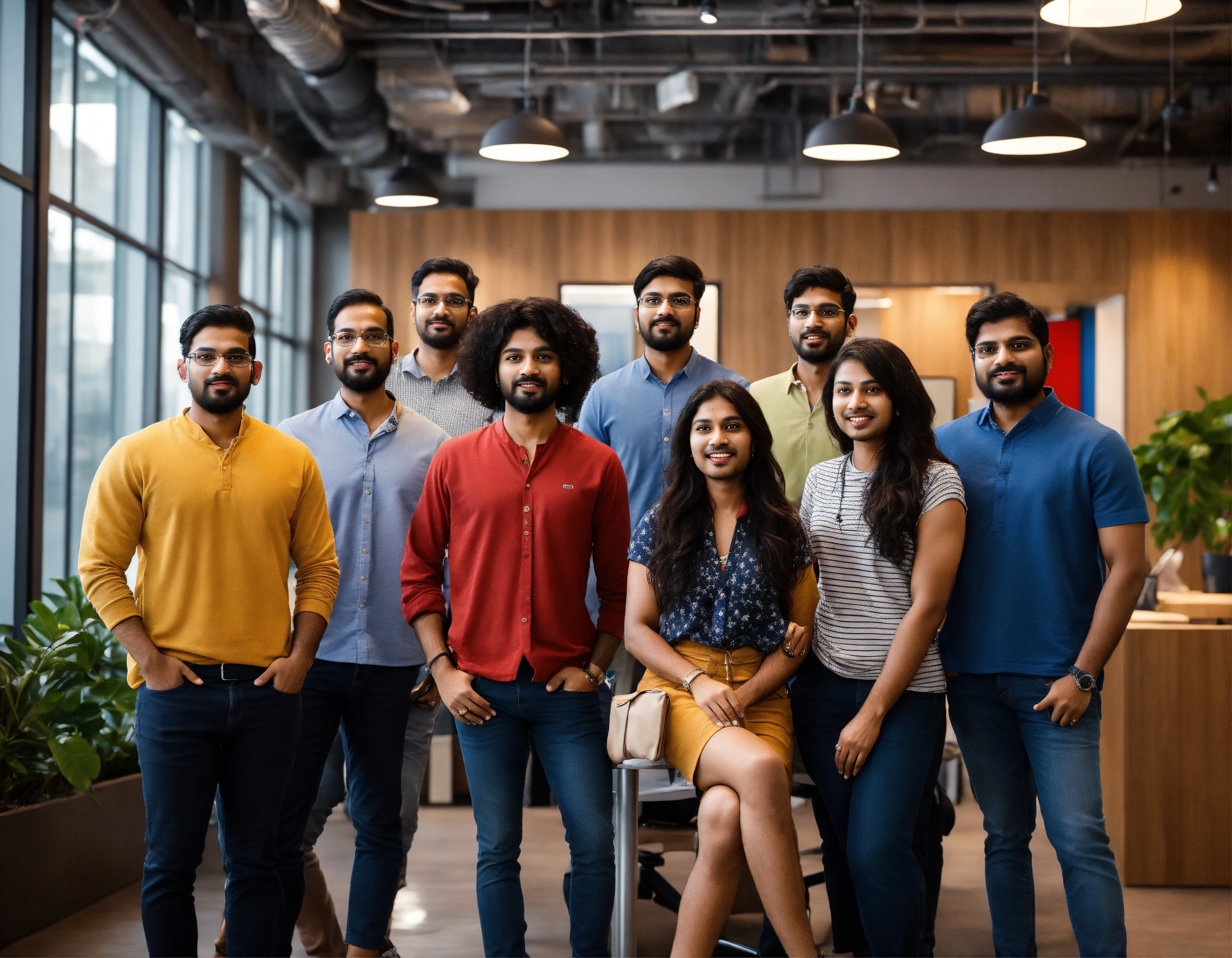 Lexica - Ultra realistic group photo of a development agile team of 7 ...