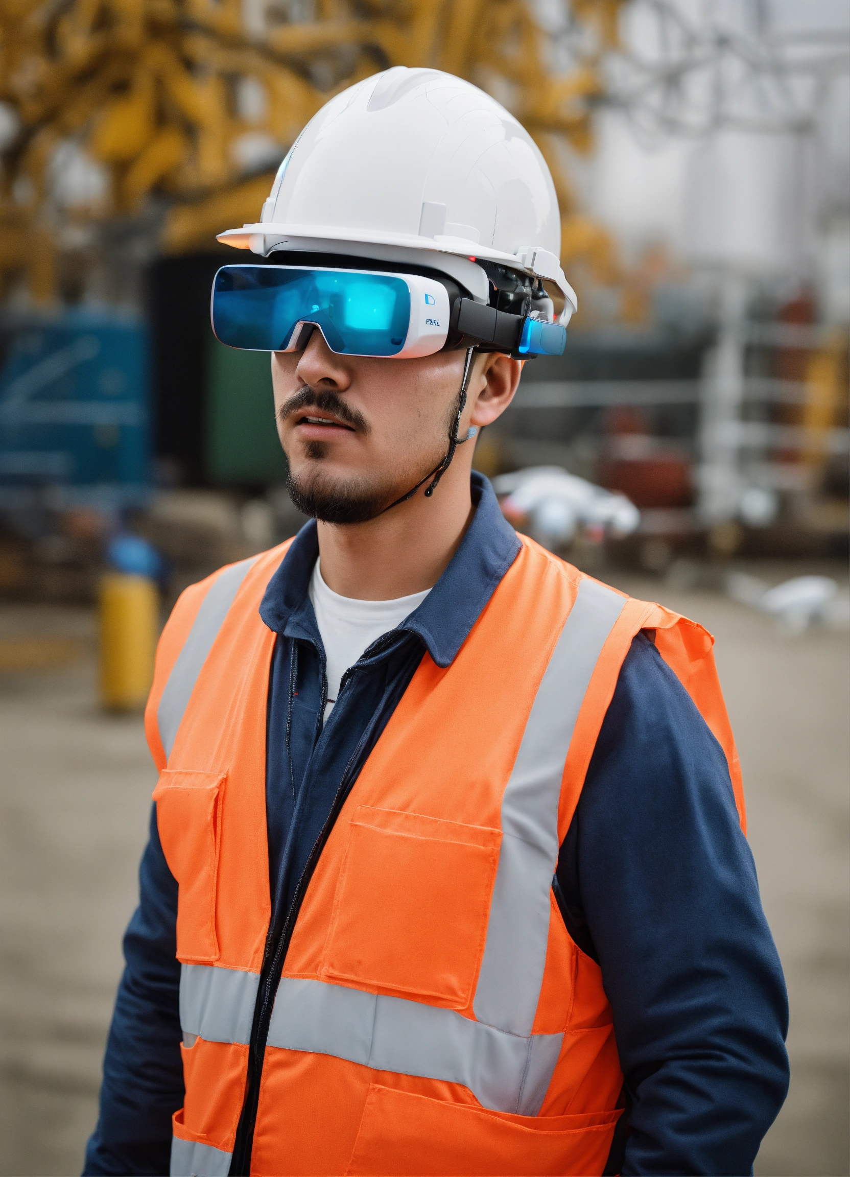 Lexica - "laborers using 3D augmented reality glasses for danger ...