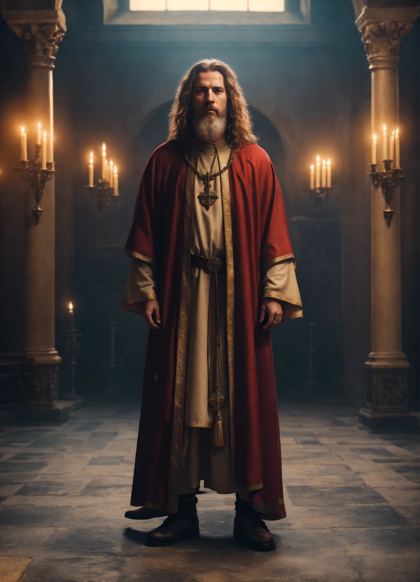 Lexica - A realistic full body portrait of a male medival holy man ...