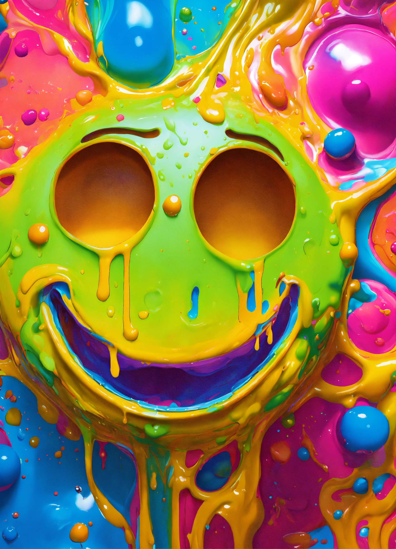 Lexica - Splash art, a quirky liquid portrait of a smiley , splash ...