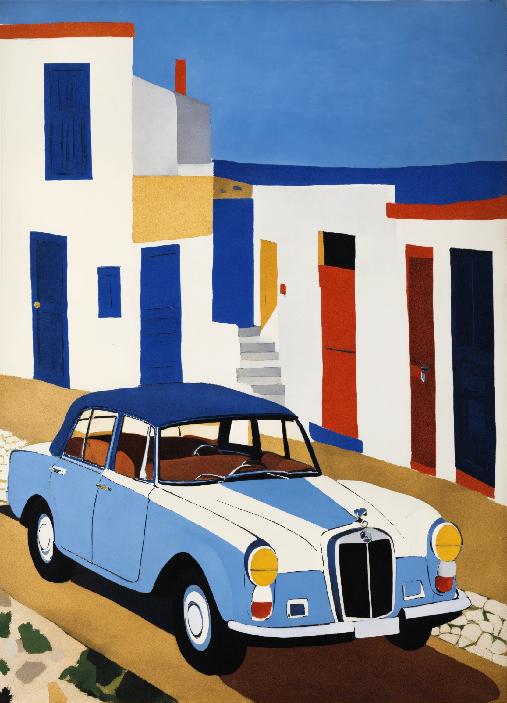 Lexica - Flat paper collage by Henri Matisse depicting a car like old ...