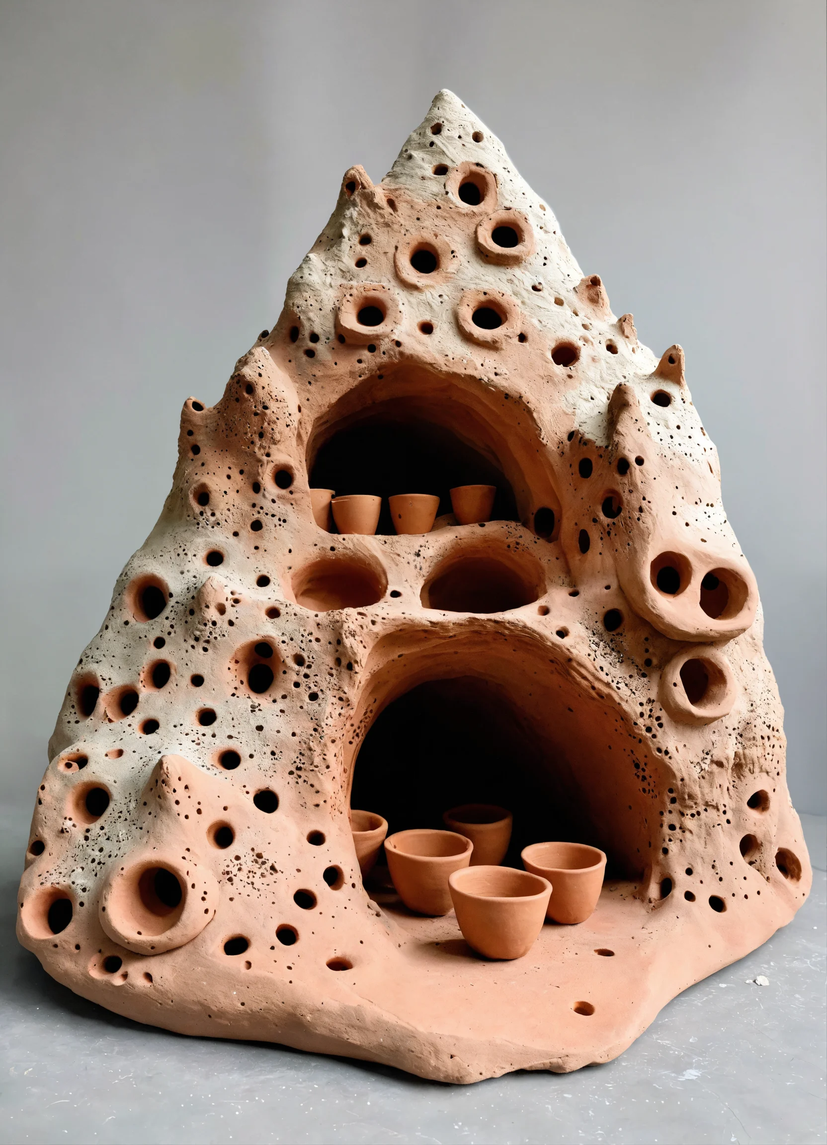 Lexica - A custom made clay cave which looks like a mountain with 10 ...