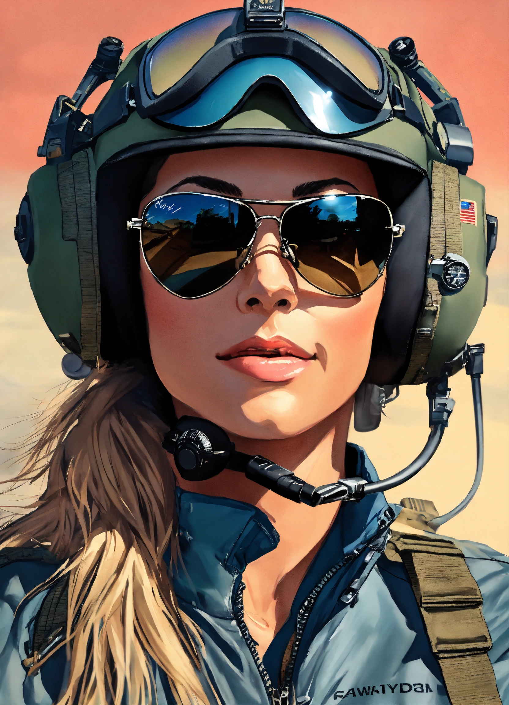 Lexica - Dana Brooke. A female military helicopter pilot. Oversized ...