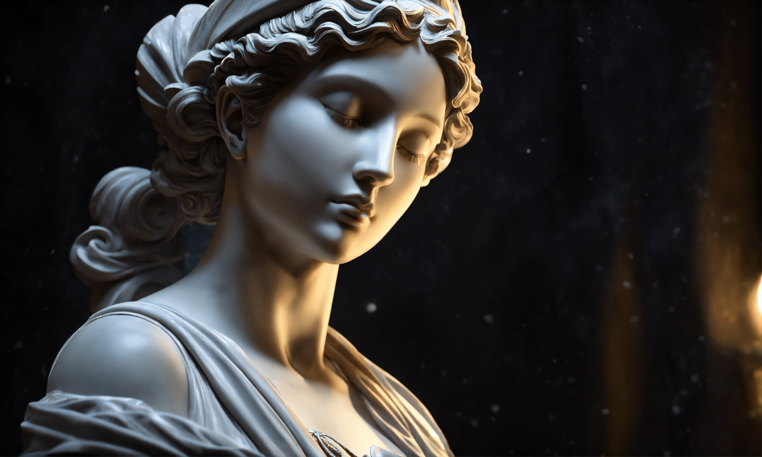 Lexica - Long shot of a marble lady hand, Canova sculpture, full ...