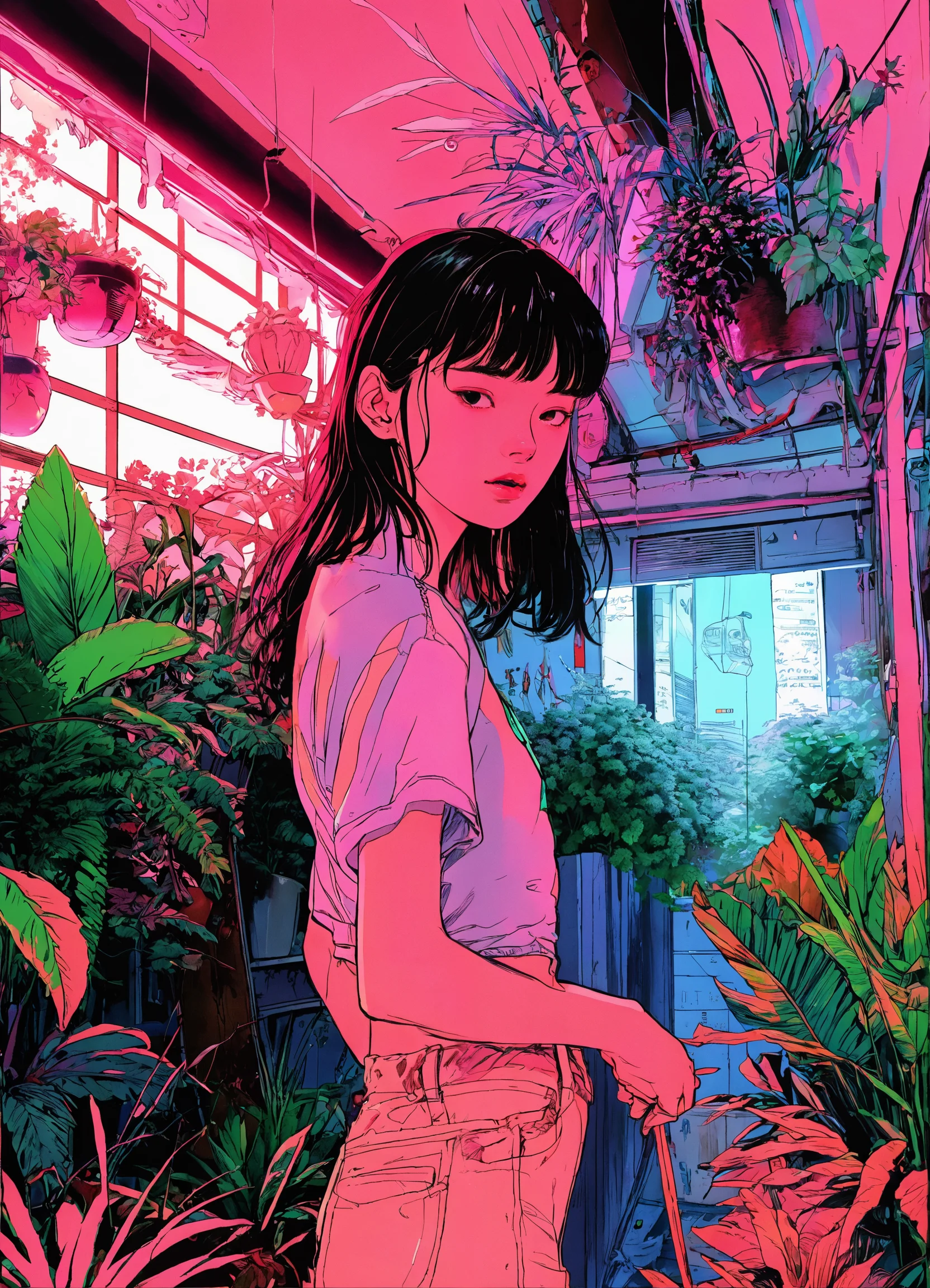 Lexica - Neon signs, Akira style, detailed line art, fine details, full ...