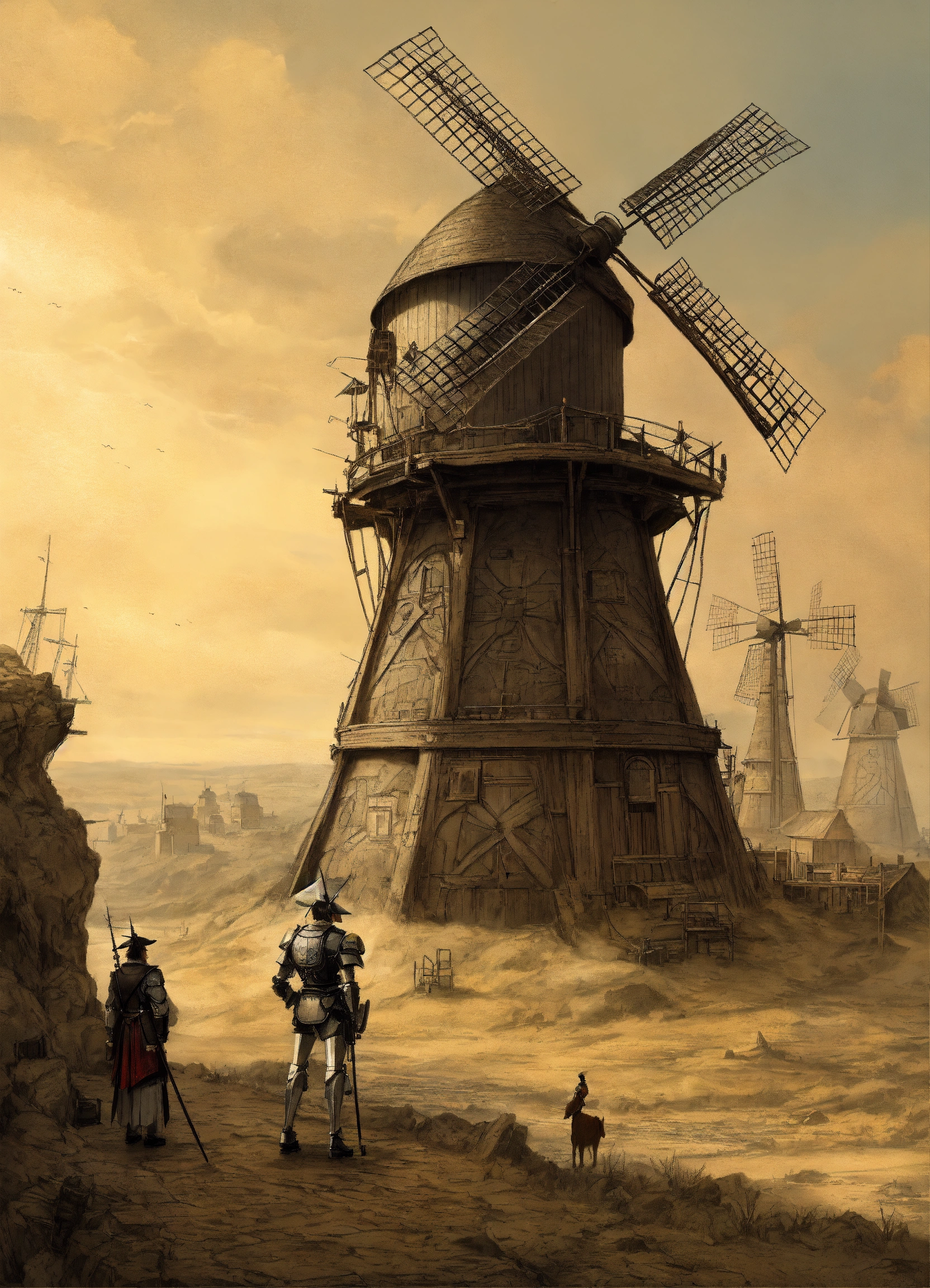 Lexica - *a Don Quijote is standing next to an old robot futuristic ...