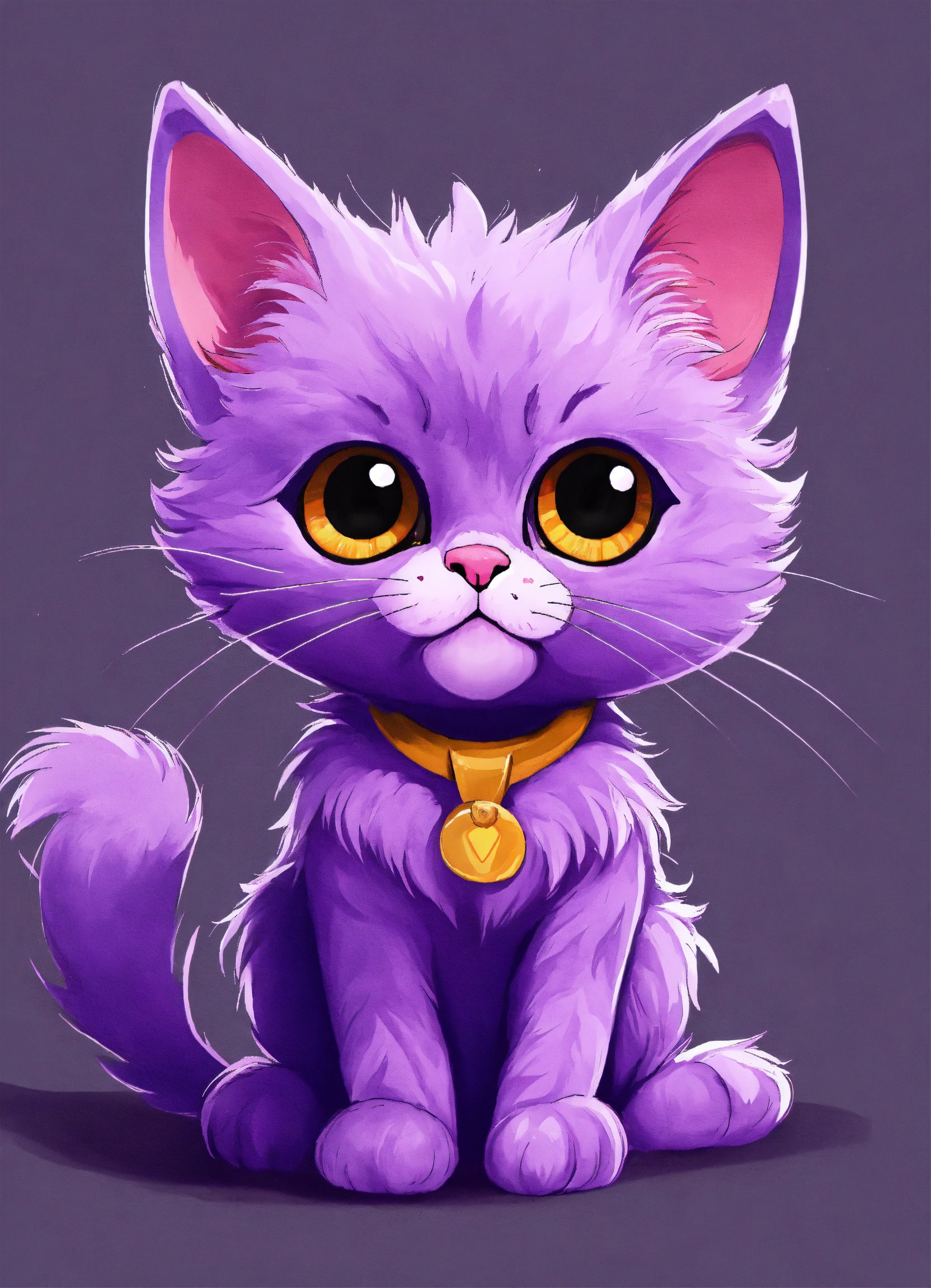Lexica - Purple cat cartoon fluffy