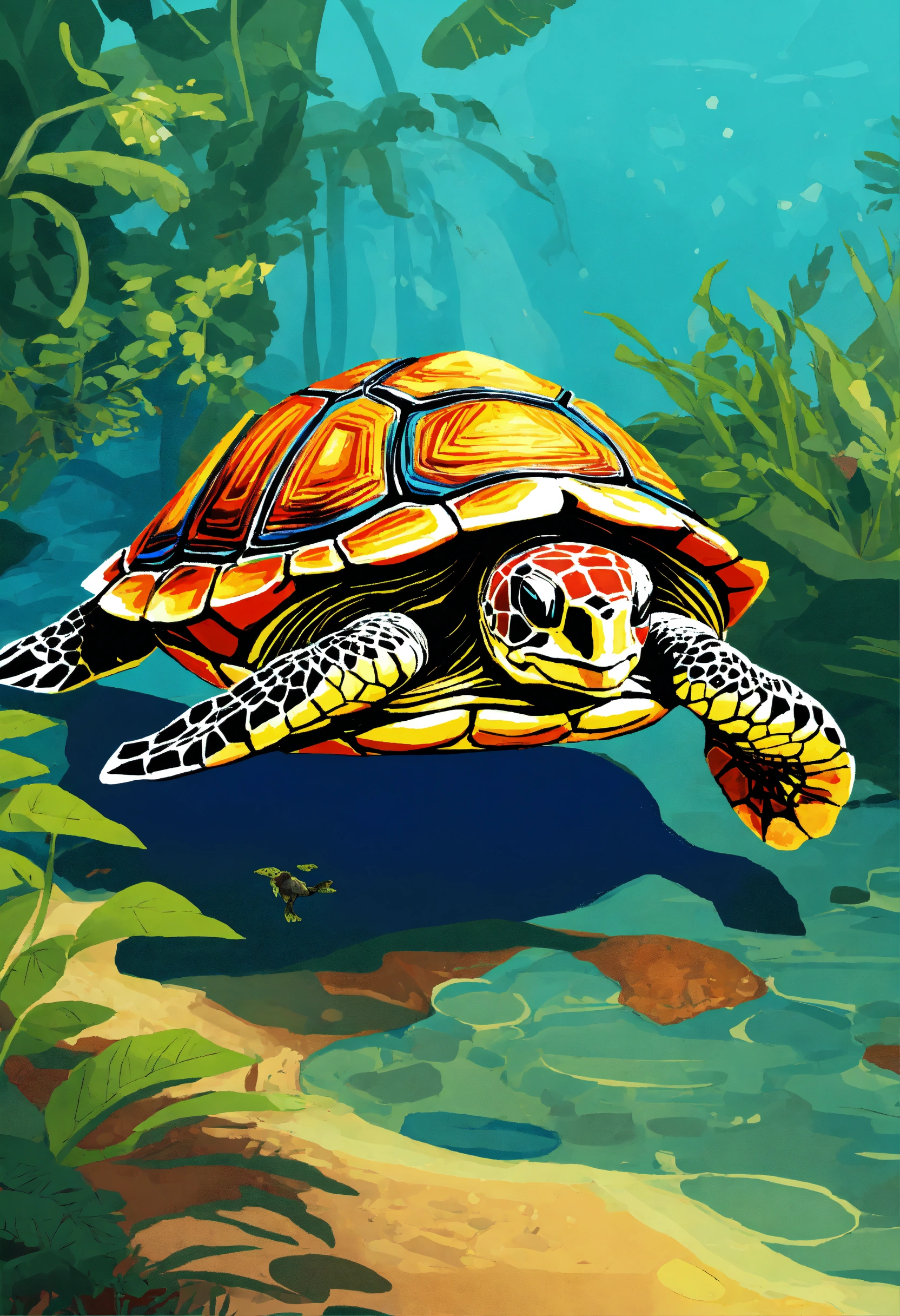 Lexica - Illustration, a turtle, brazil