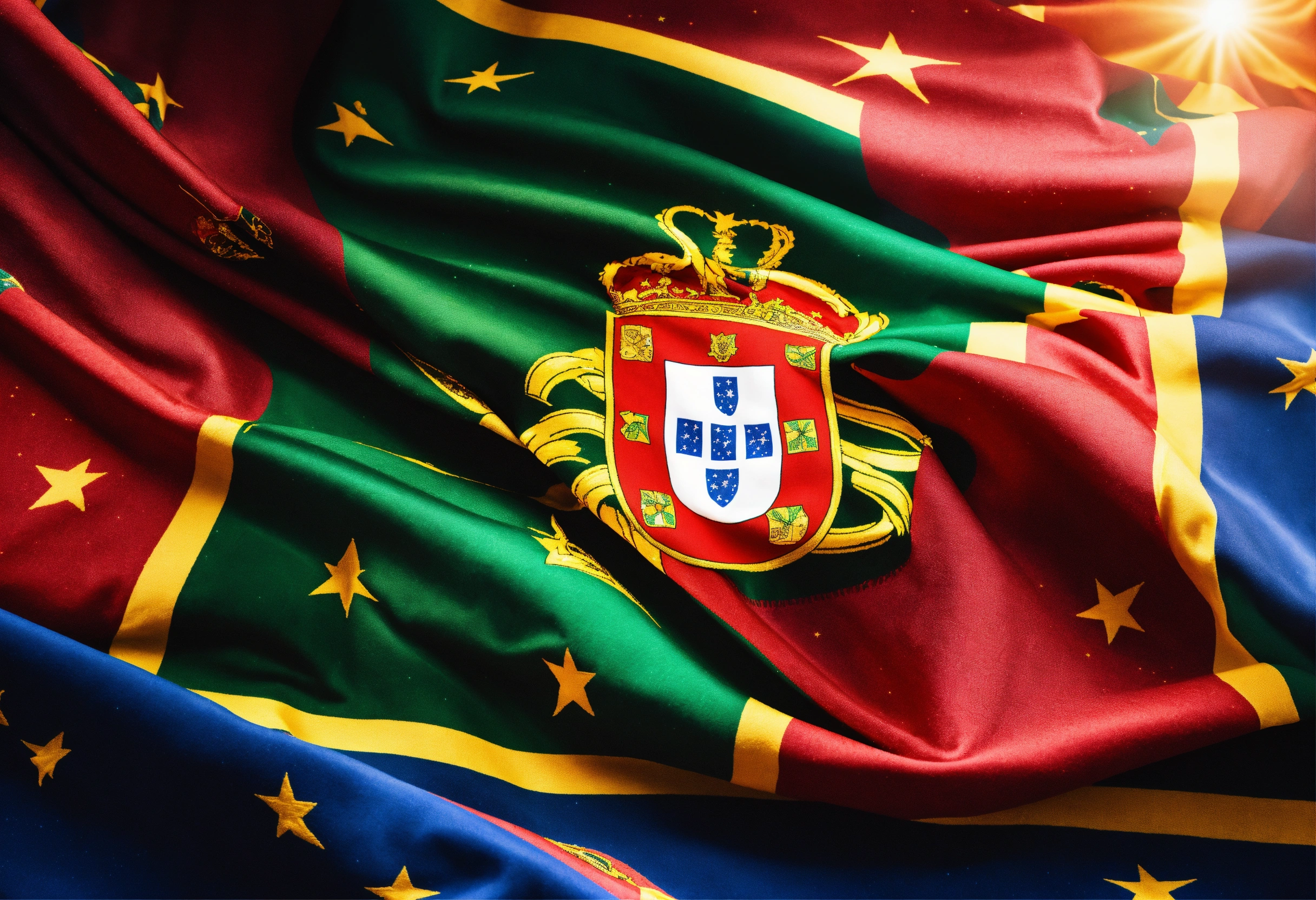 Lexica - Image of a blanket flying with the colors of the portugese ...