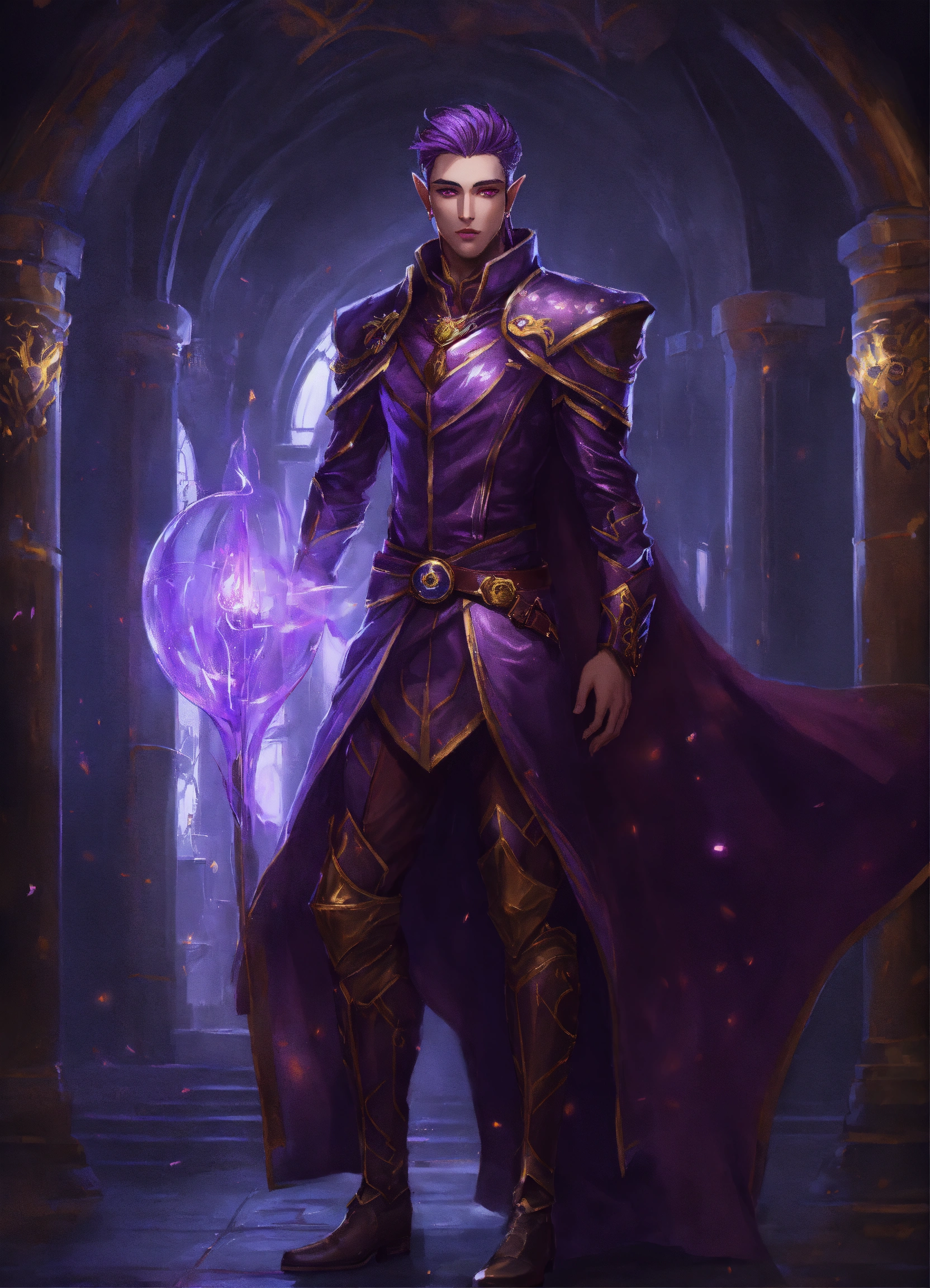 Lexica - Full body dark fantasy drawing of a sci fi high elf, glowing ...