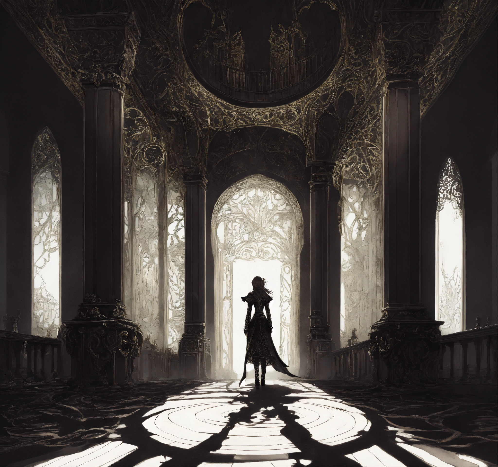 Lexica - When shadows grow longer, intricate art, dark fantasy style