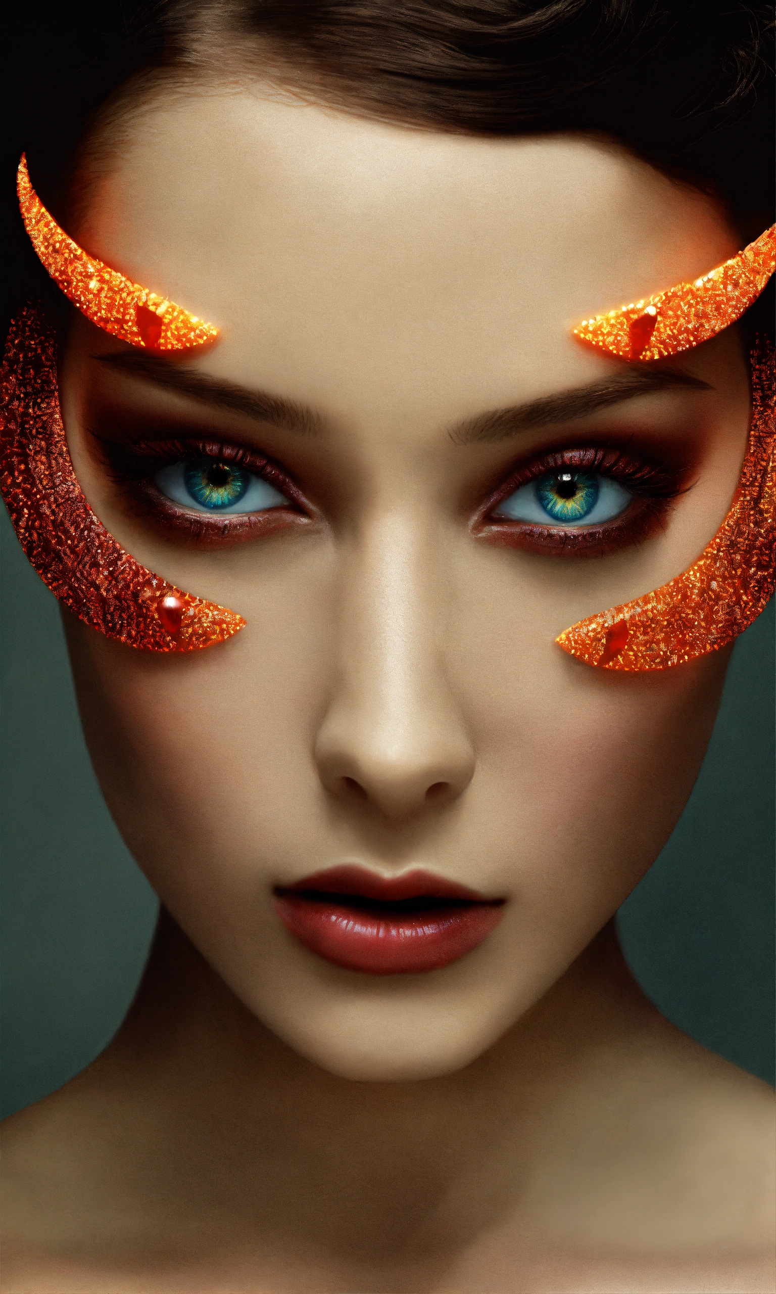 Lexica - Woman with glowing demon eyes, cover of vogue