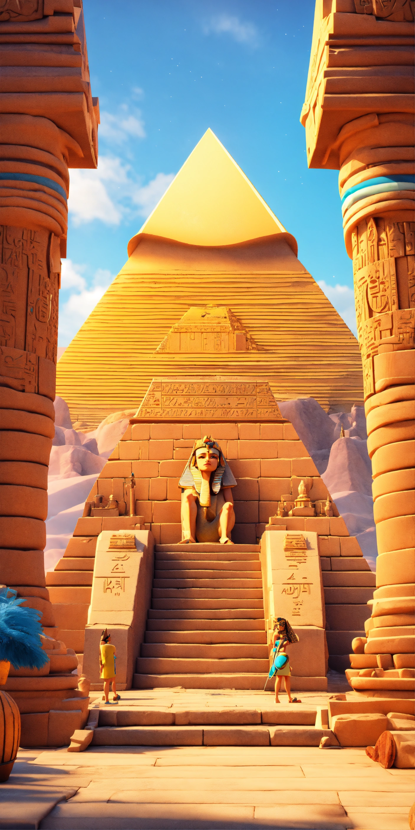 Lexica - Pyramides of Egypt background ,realistic, vivid colors octane ...