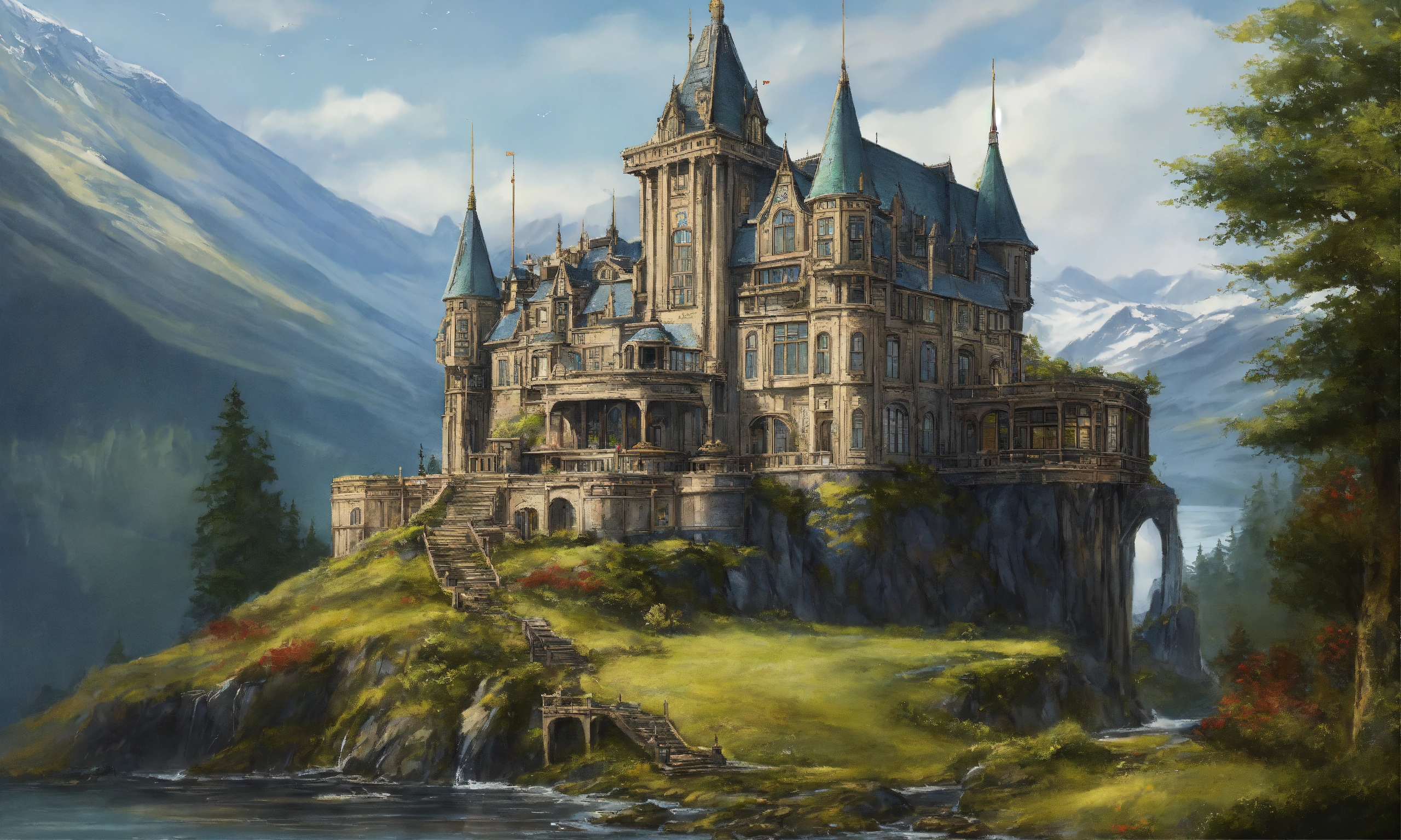 Lexica - Drawing of thee full image of an elegant high elf sci fi ...