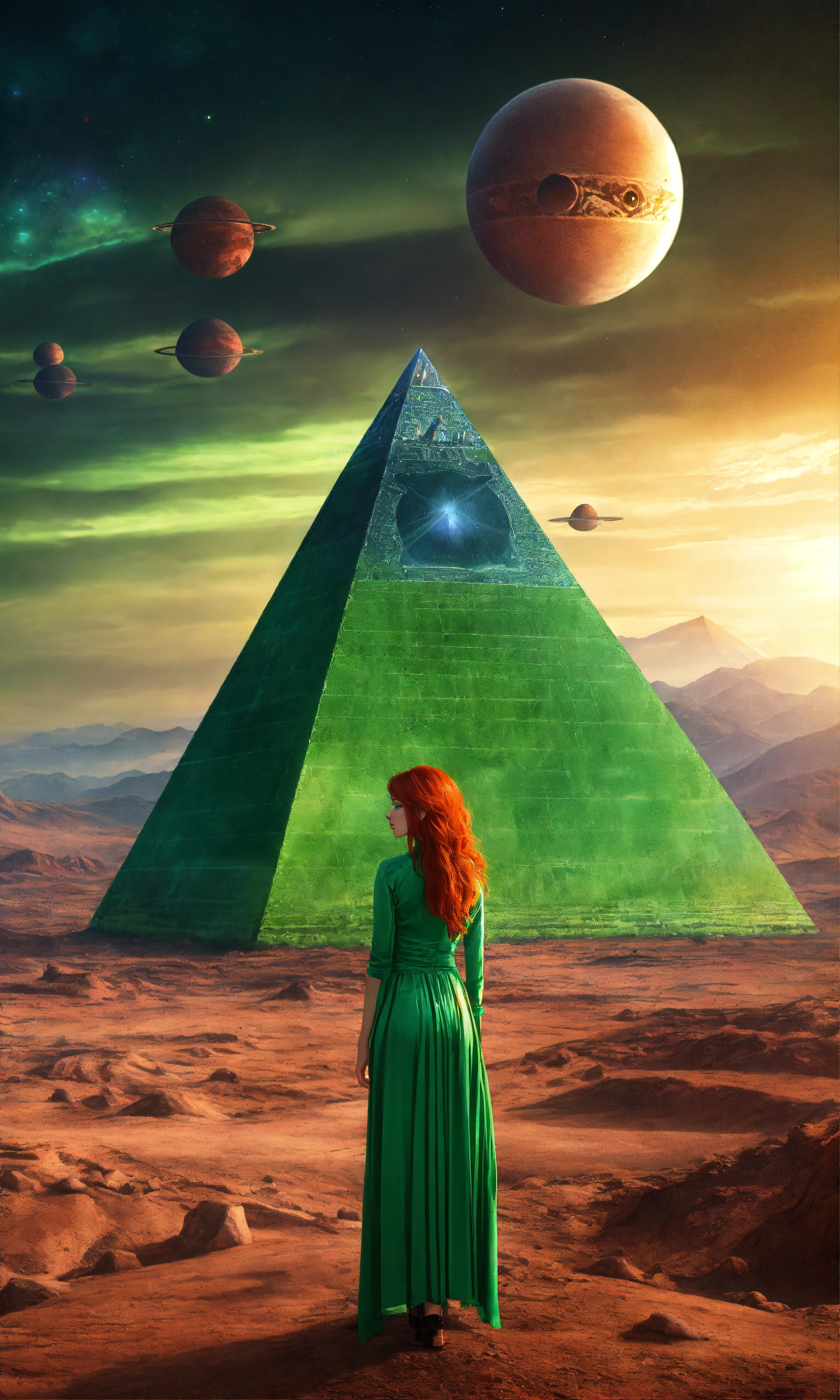 Lexica - Hyper-realistic Redheaded green-eyed woman in an alien ...