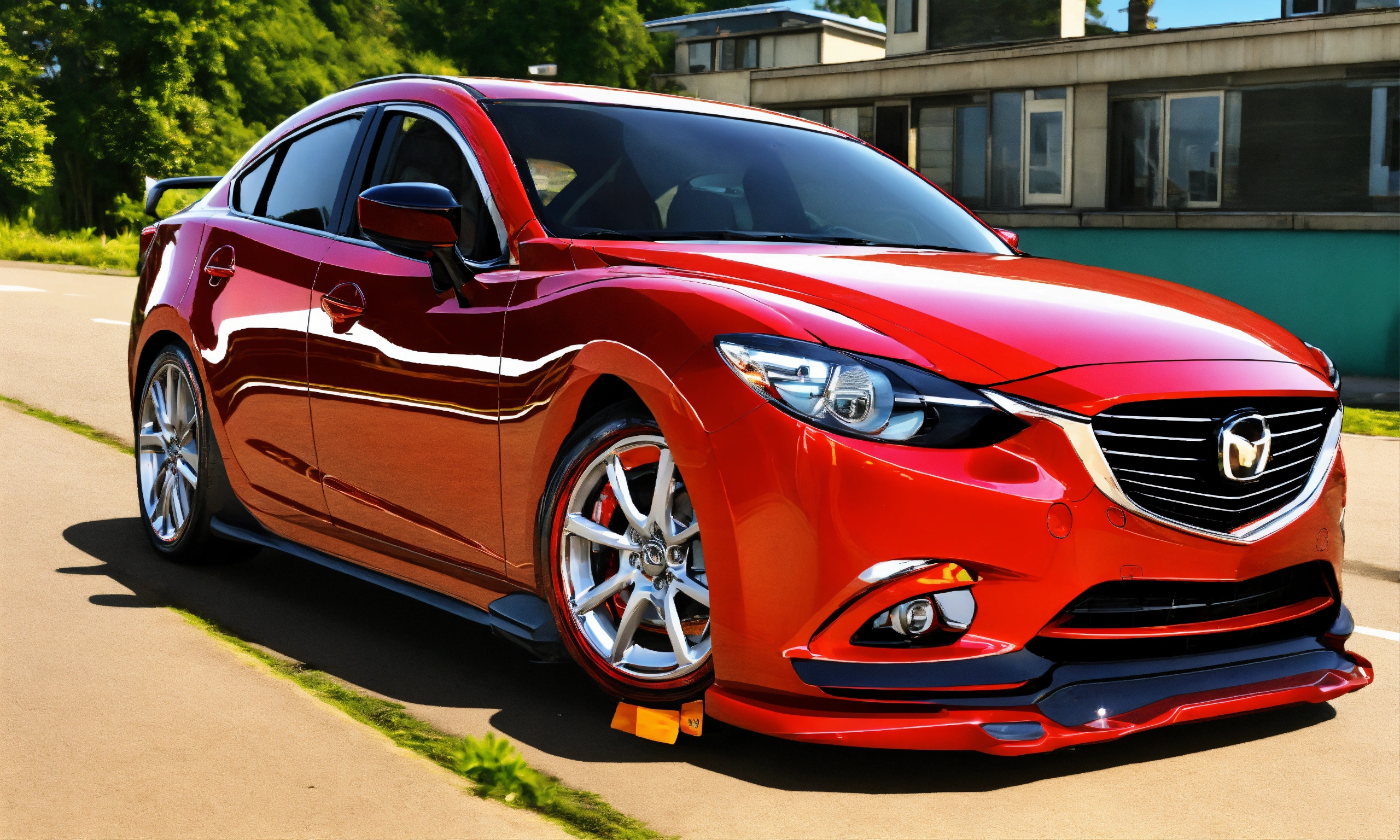 Lexica - Mazda 6, red, cartoon, sticker