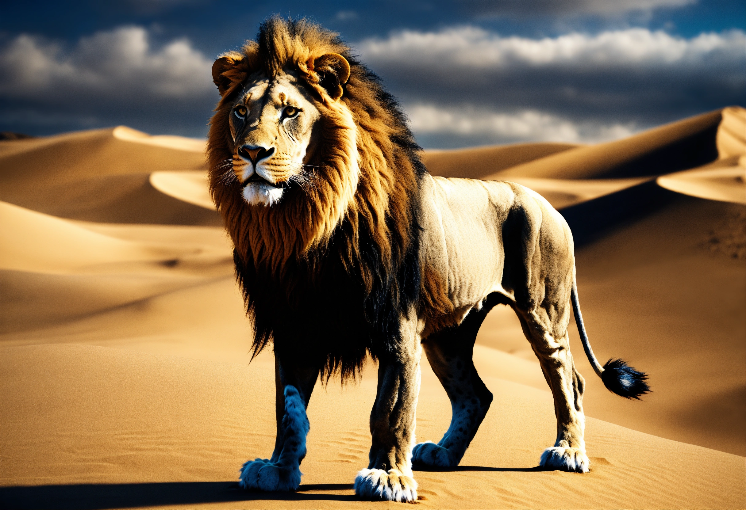 Lexica - Lion ronin. Desert sands. Hyper realistic.