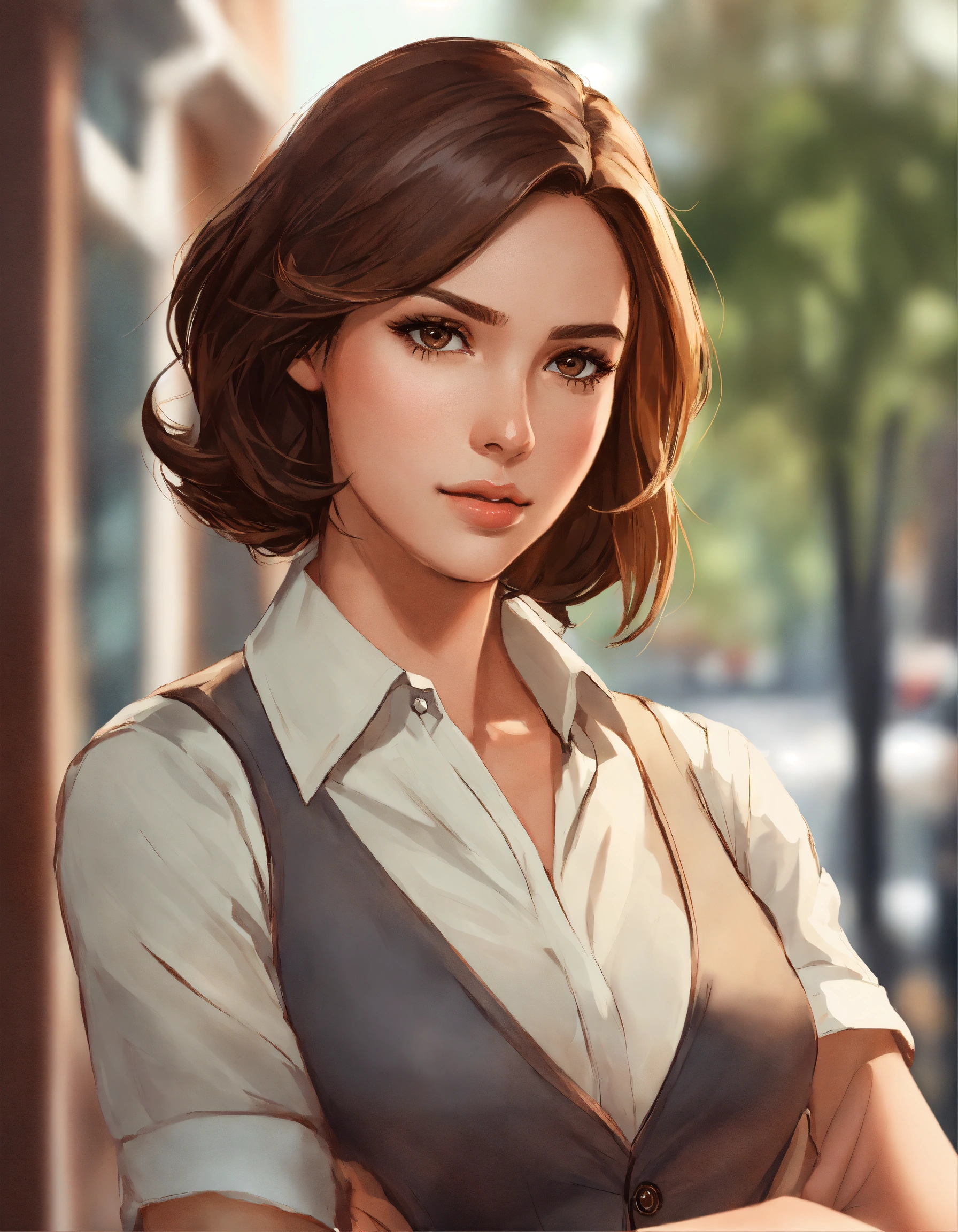 Lexica - Create an image of a woman with a slender build, and ...