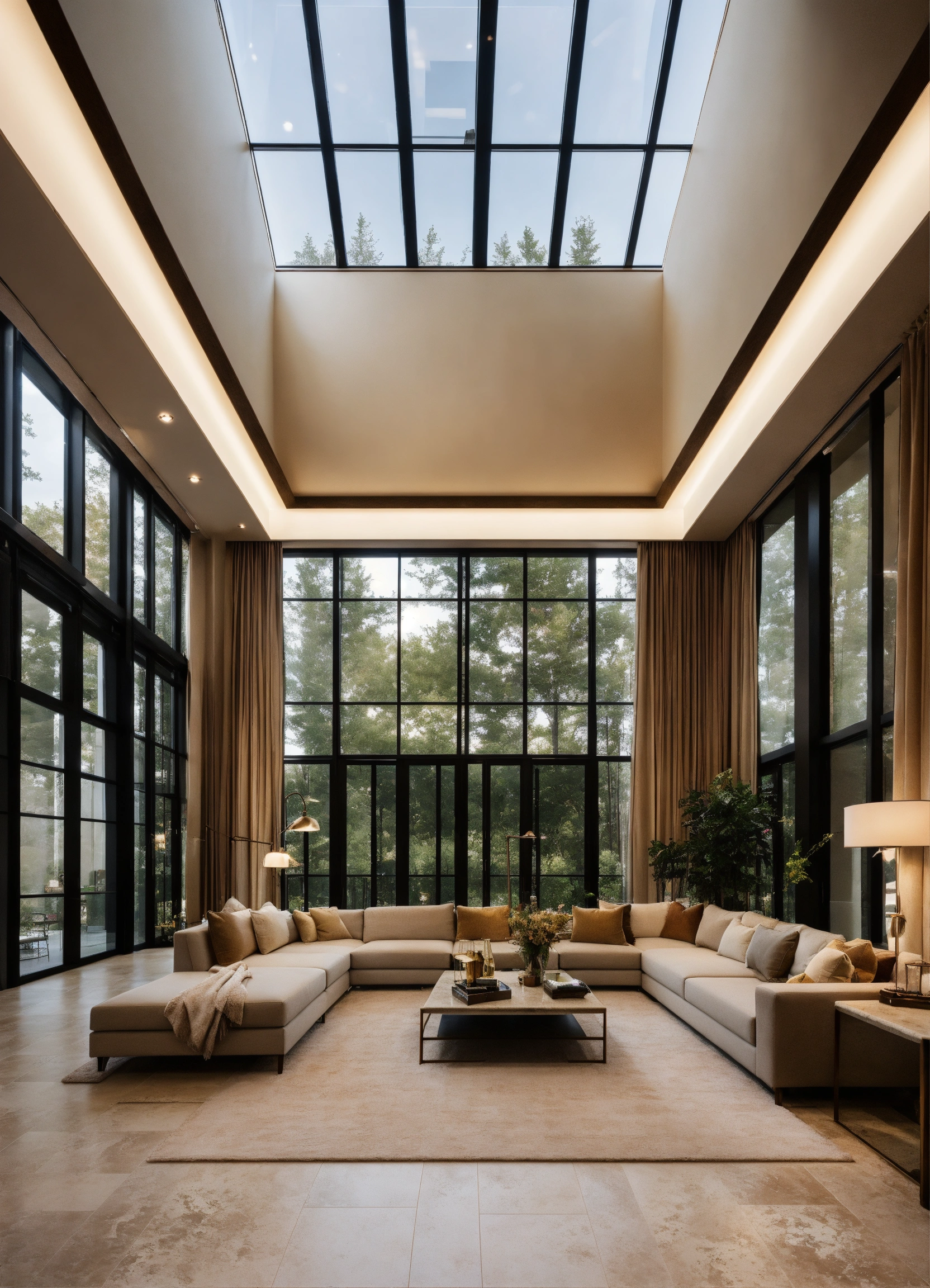 Lexica - An open concept living space interior design with high ceiling ...
