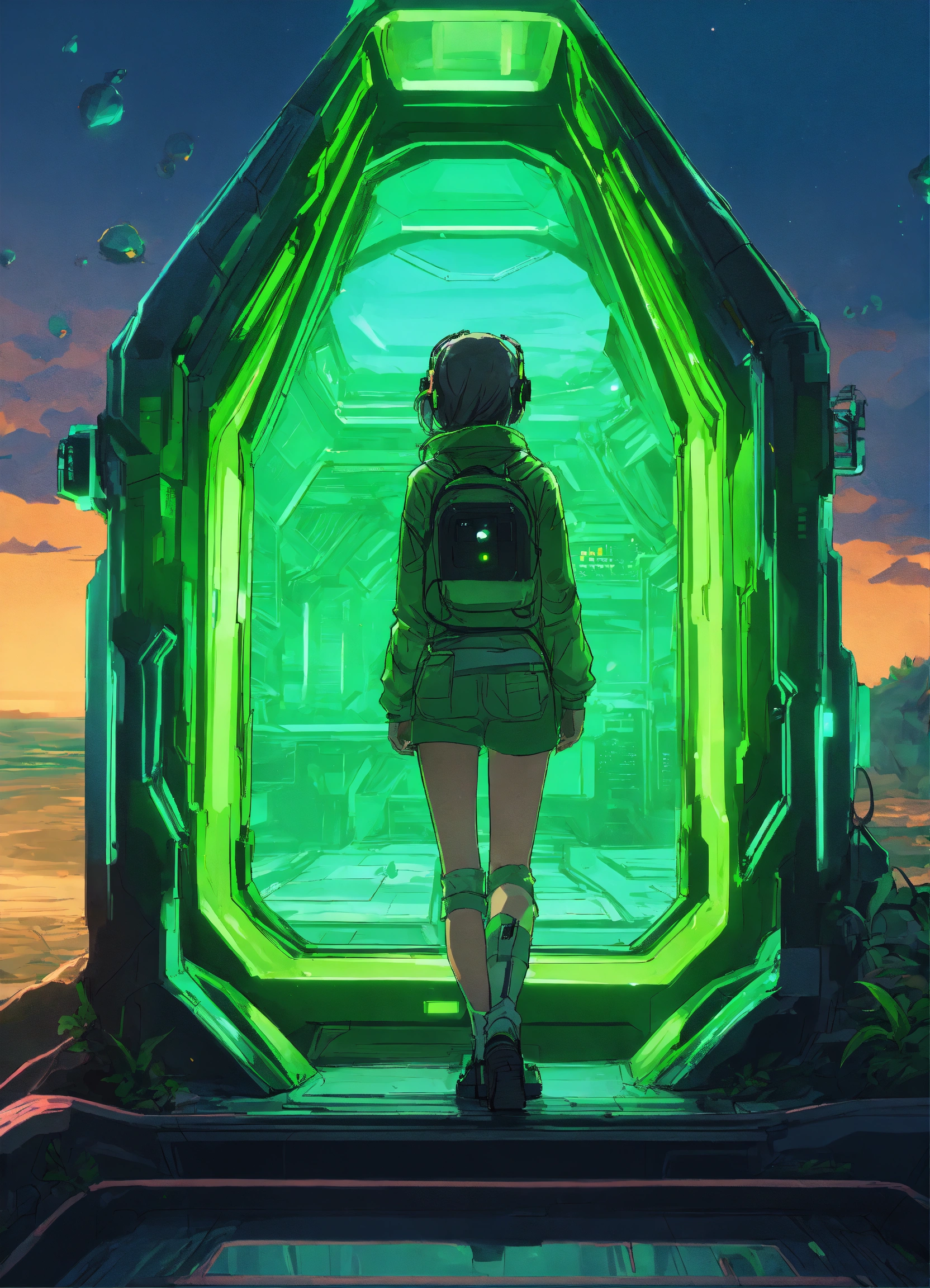 Lexica - Deep inside the green oxygen farm of a spaceship, anime female ...