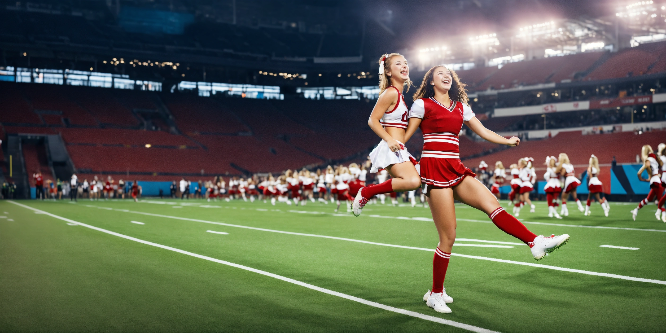 Lexica - A beautiful young girl dressed as a cheerleader is carried off ...