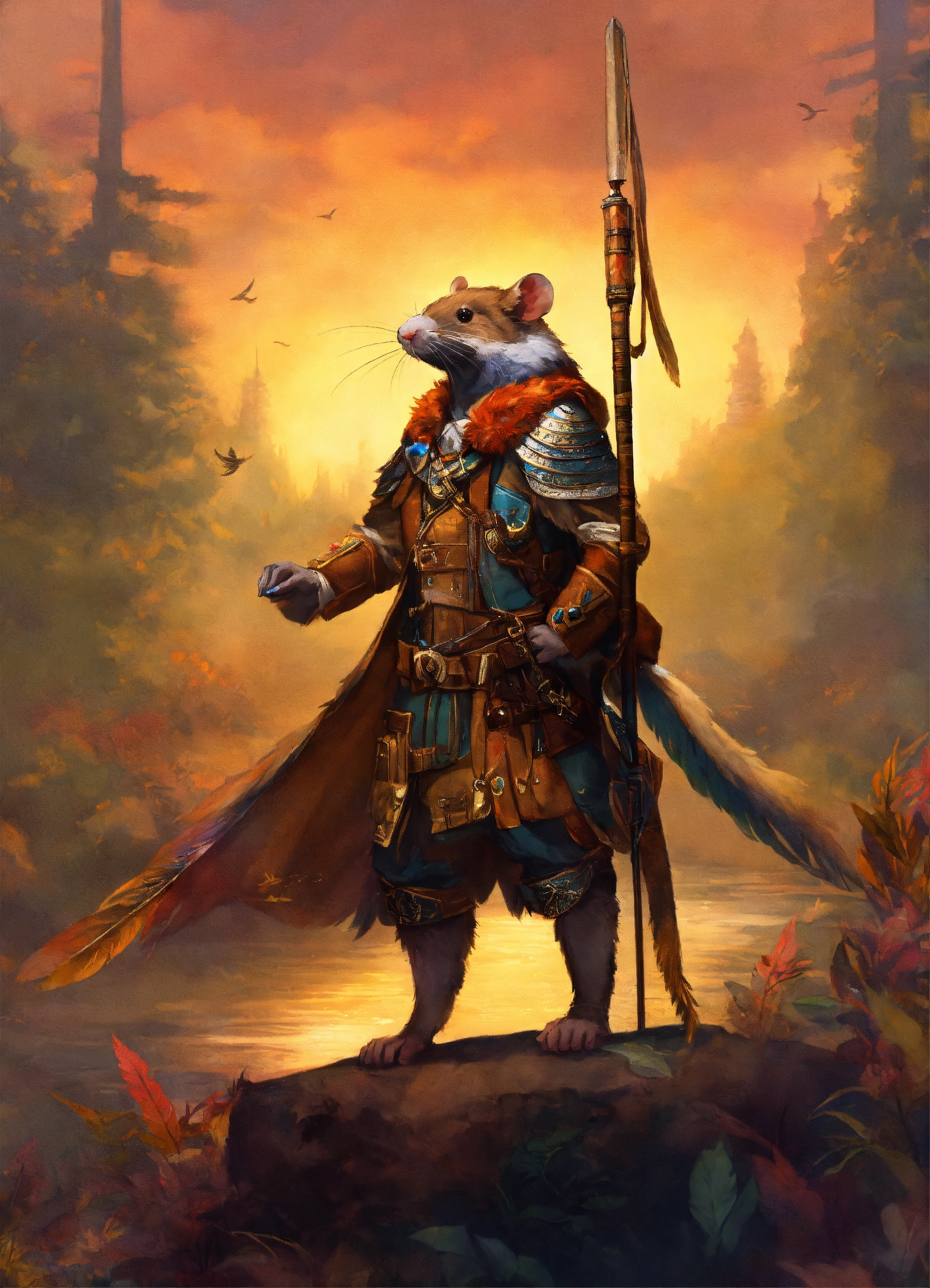 Lexica - Beautiful feathers rat commander