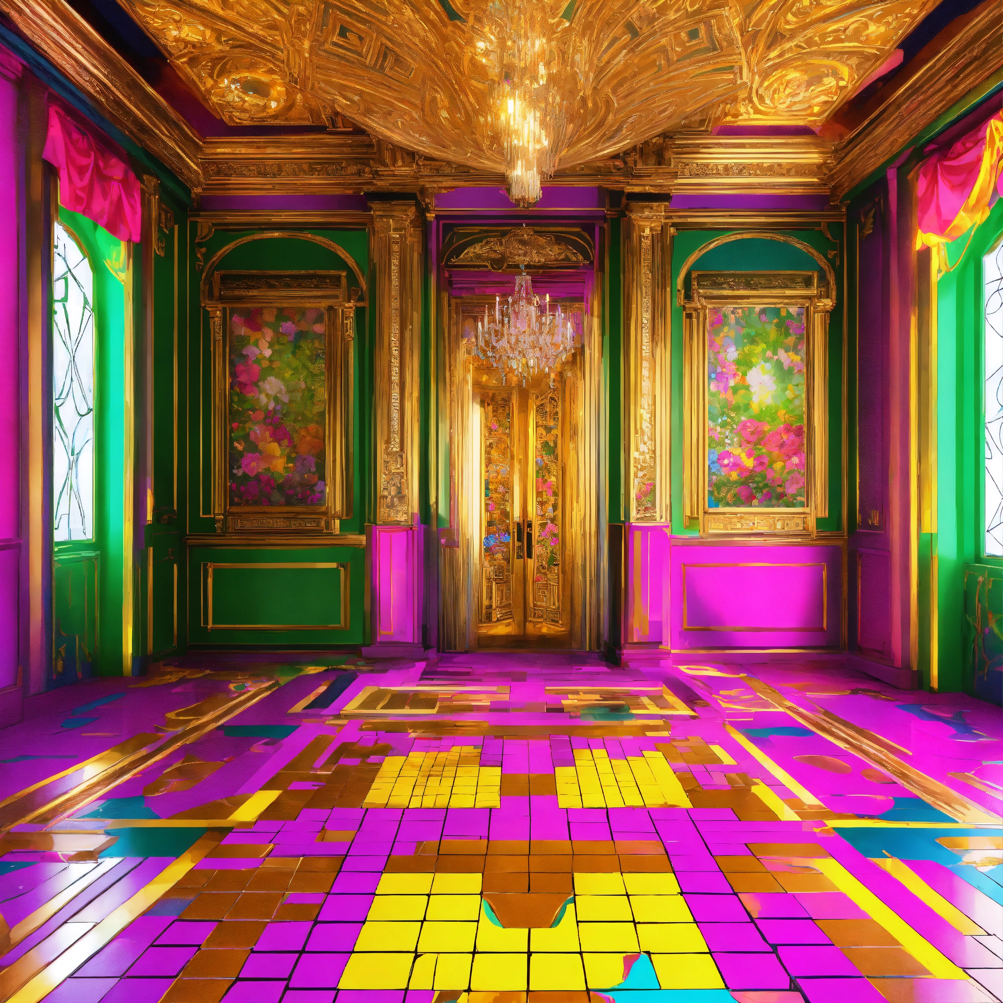 Lexica - Futuristic beautiful French mansion interior glamorous ...