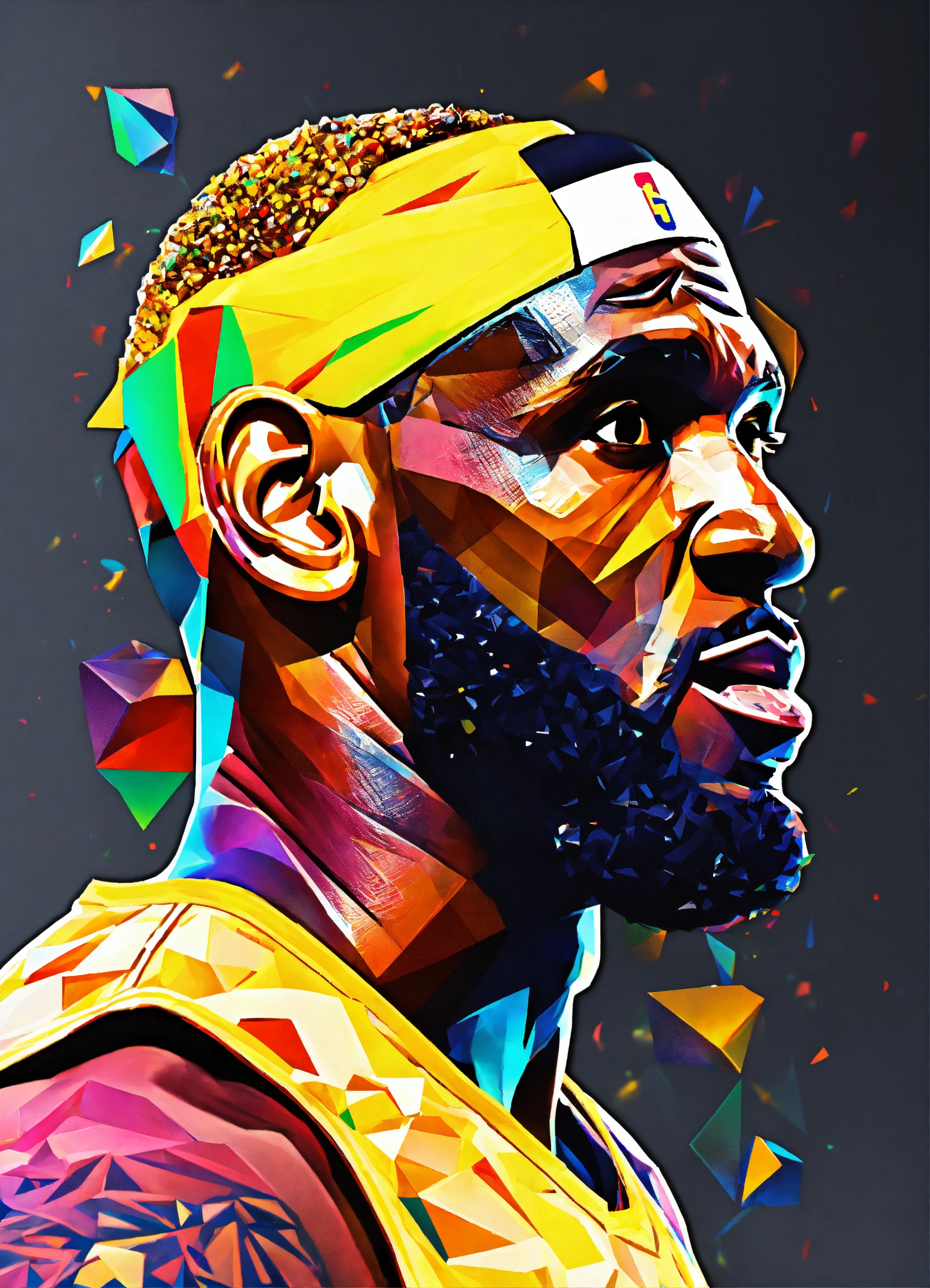 Lexica - Portrait of lebron james verry abstract poligon style 3d