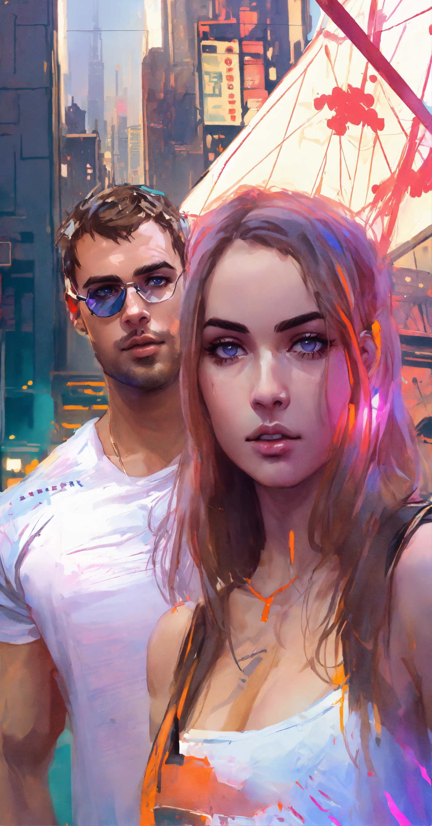 Lexica - Theo james and ana de armas, cyberpunk futuristic neon ...