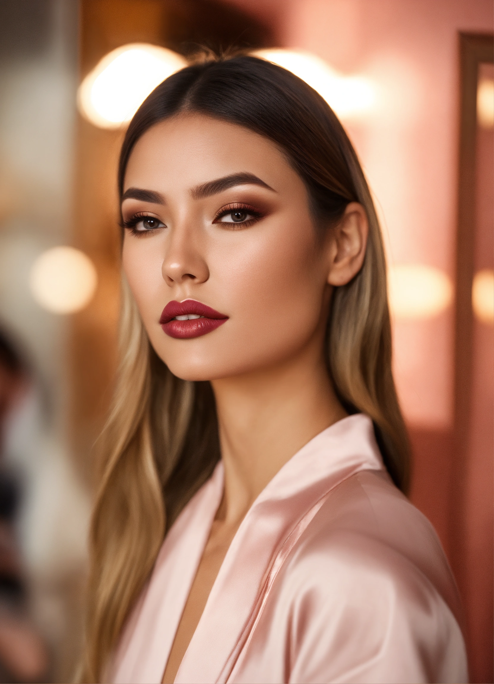 Lexica - Lips makeup in topbased triangle shaped mirror, beautiful ...