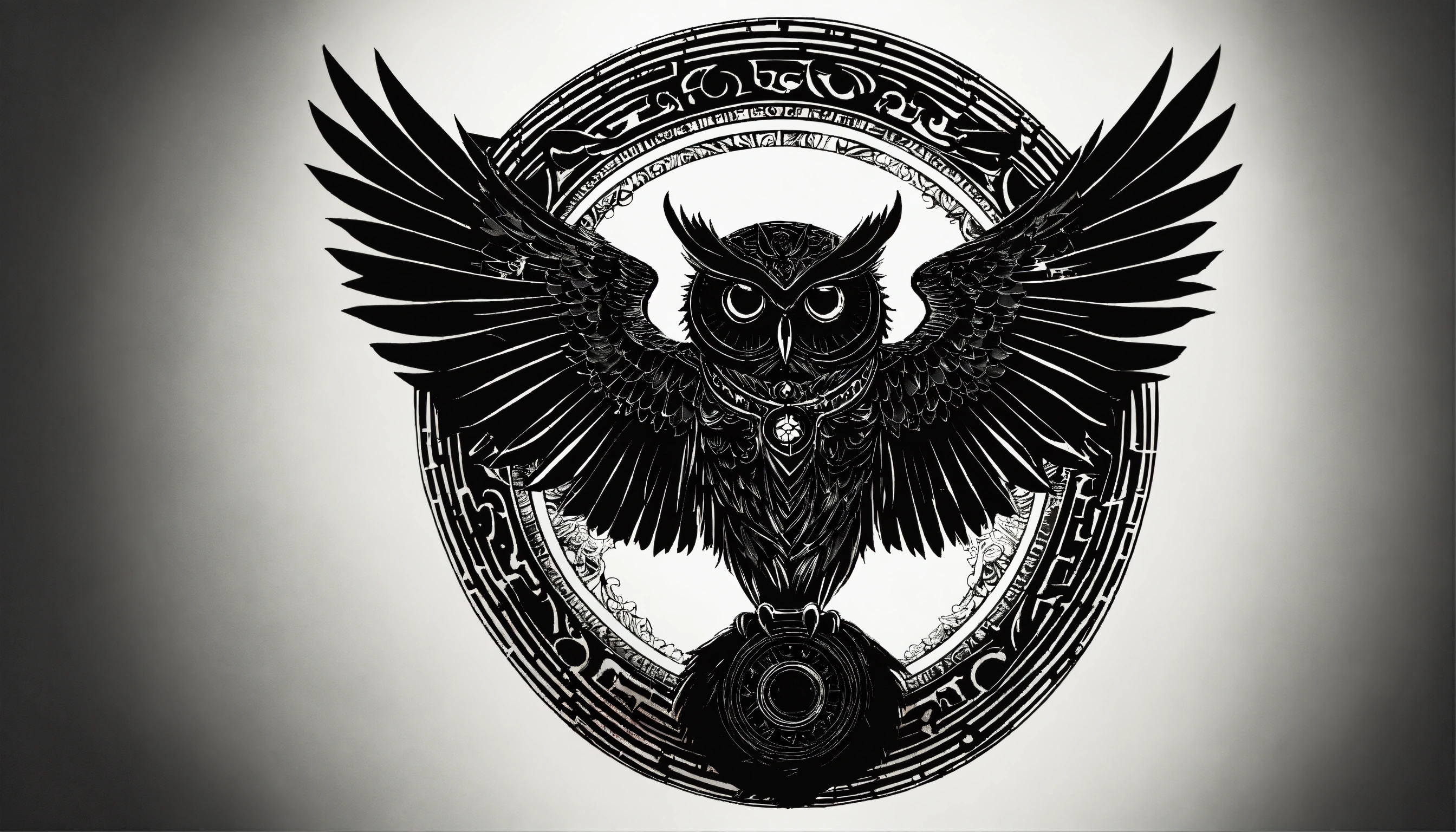 Lexica - Evil demonic Black owl divine circular symbol, occultic ...