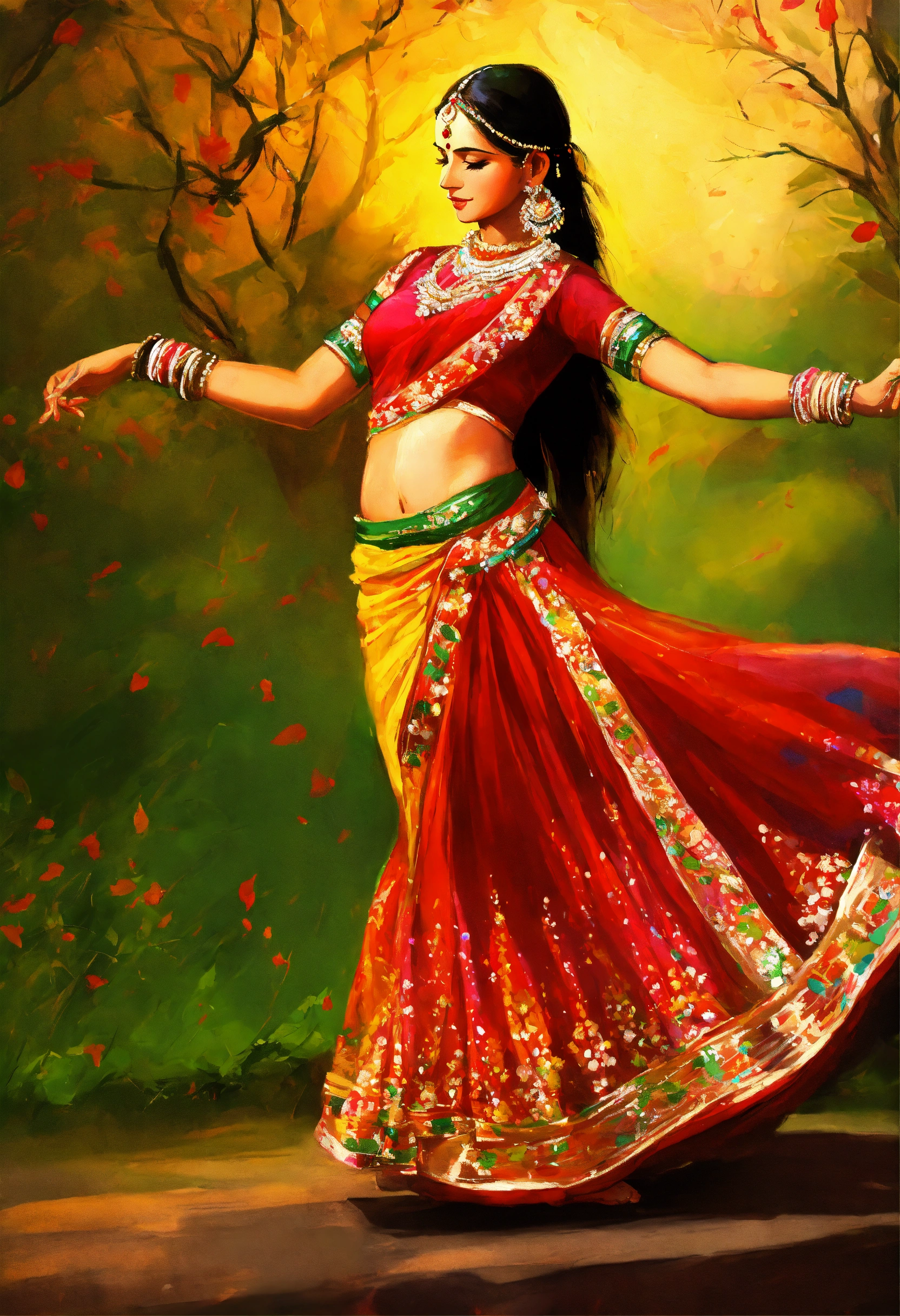 Lexica - Indian traditional dances painting, HD image