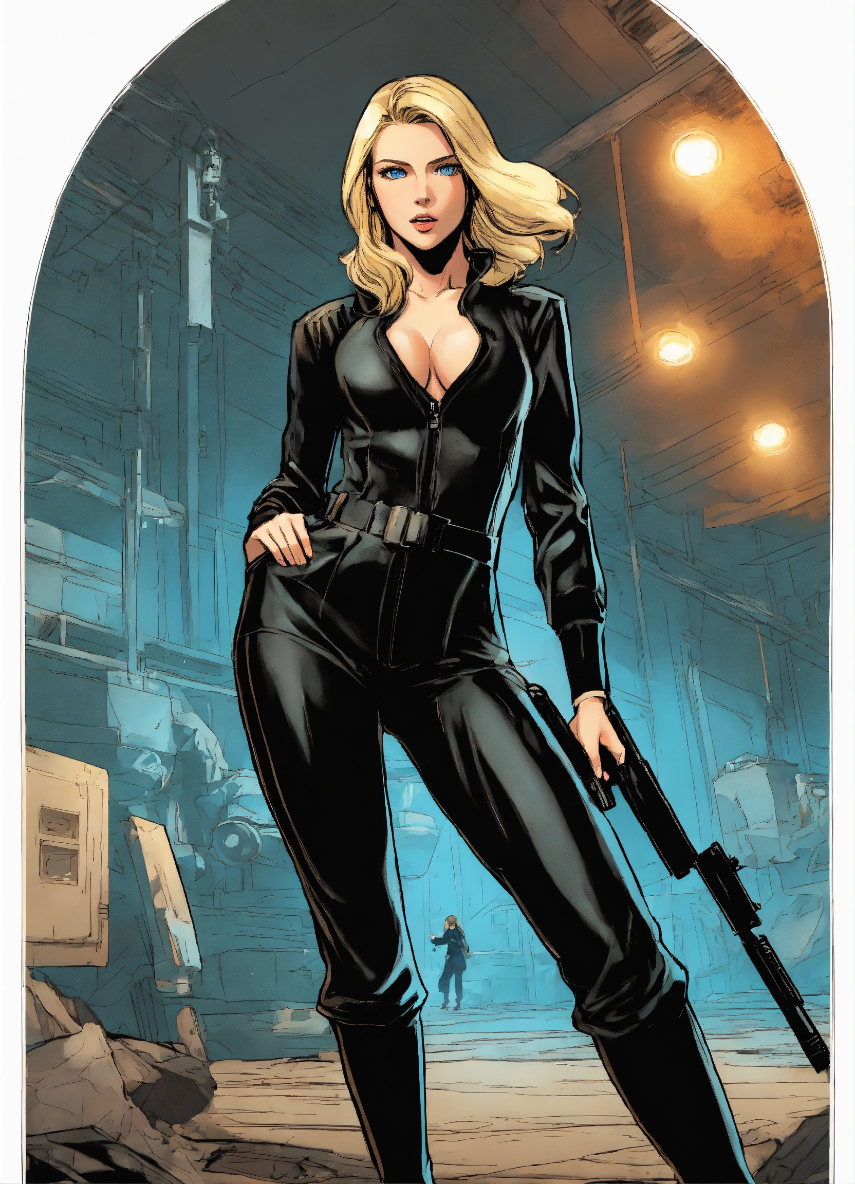 Lexica - Full body of a beautiful young blonde female spy in her 20s ...