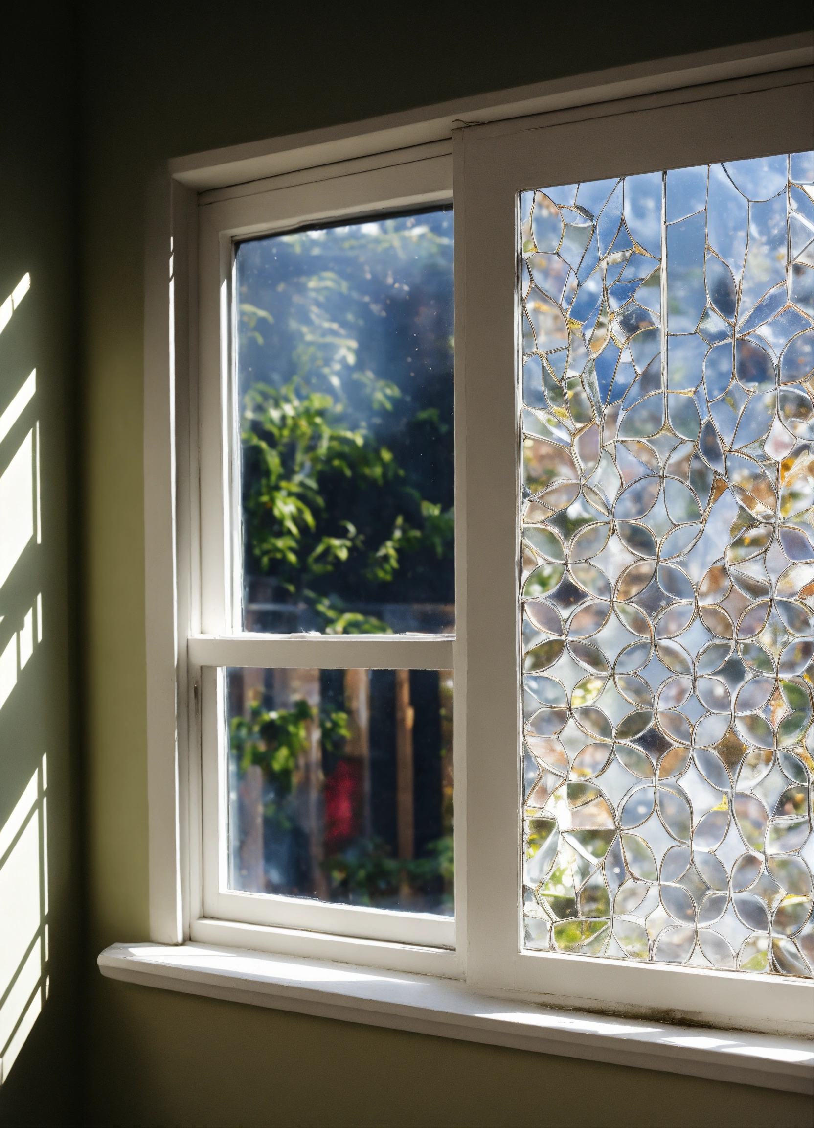 Lexica - Short white vitrage on window